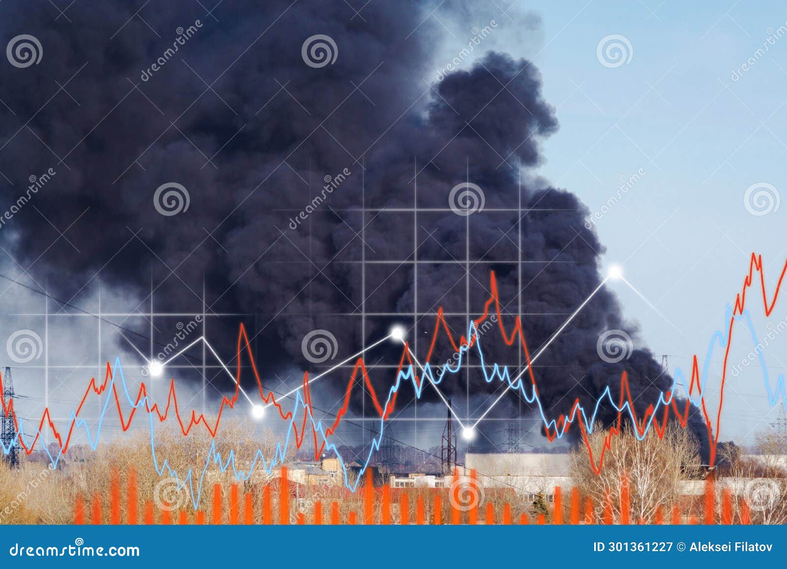 Black Smoke from the Fire, Graph. Seasonal Forest Fires. Selective ...