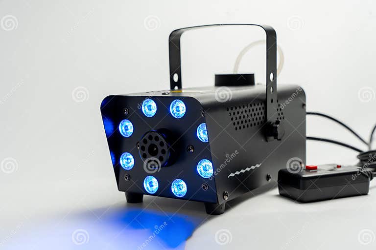 Black Smoke Machine with Blue Backlight and Black Frame. Stock Image ...
