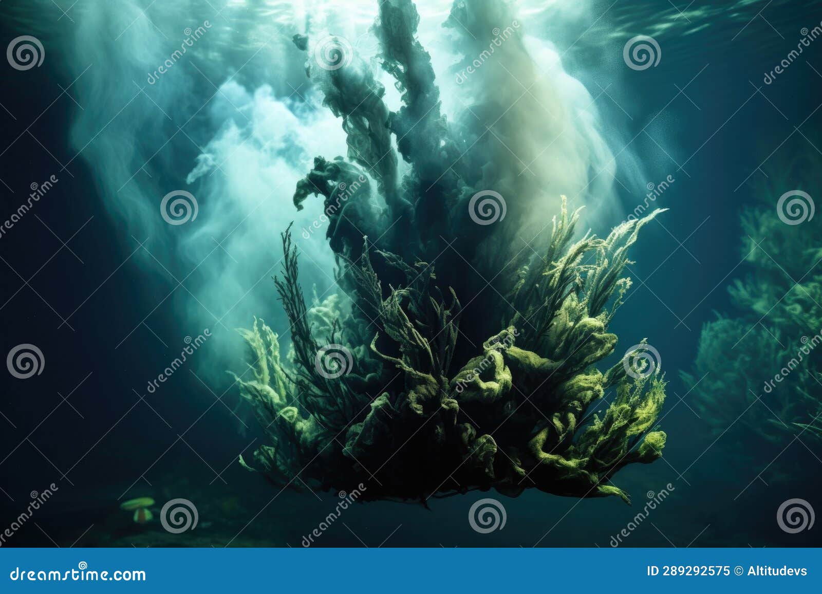Black Smoker Hydrothermal Vent Releasing Dense Smoke On Ocean Floor In ...