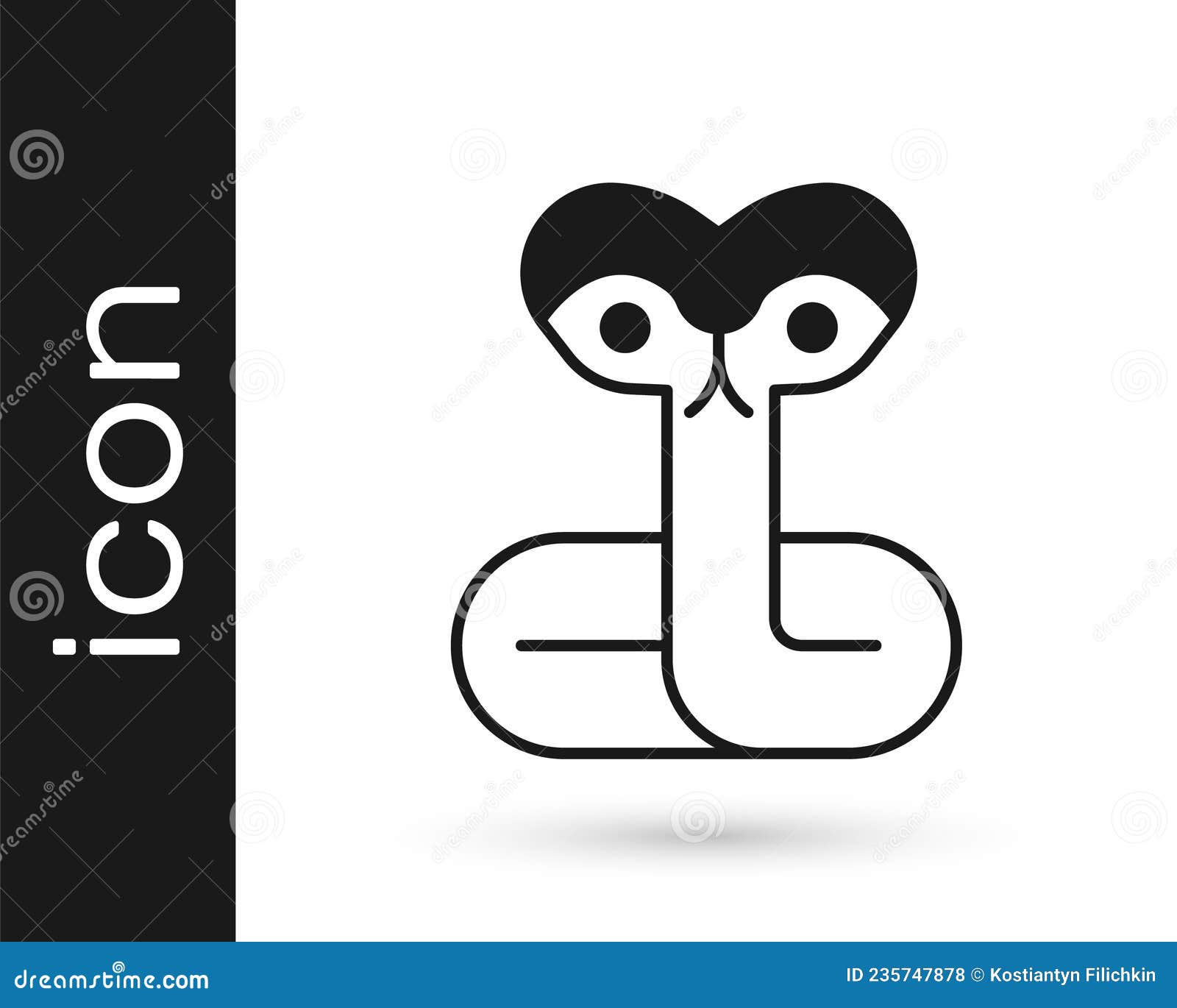 Black Snake Icon Isolated on White Background. Vector Stock Vector ...