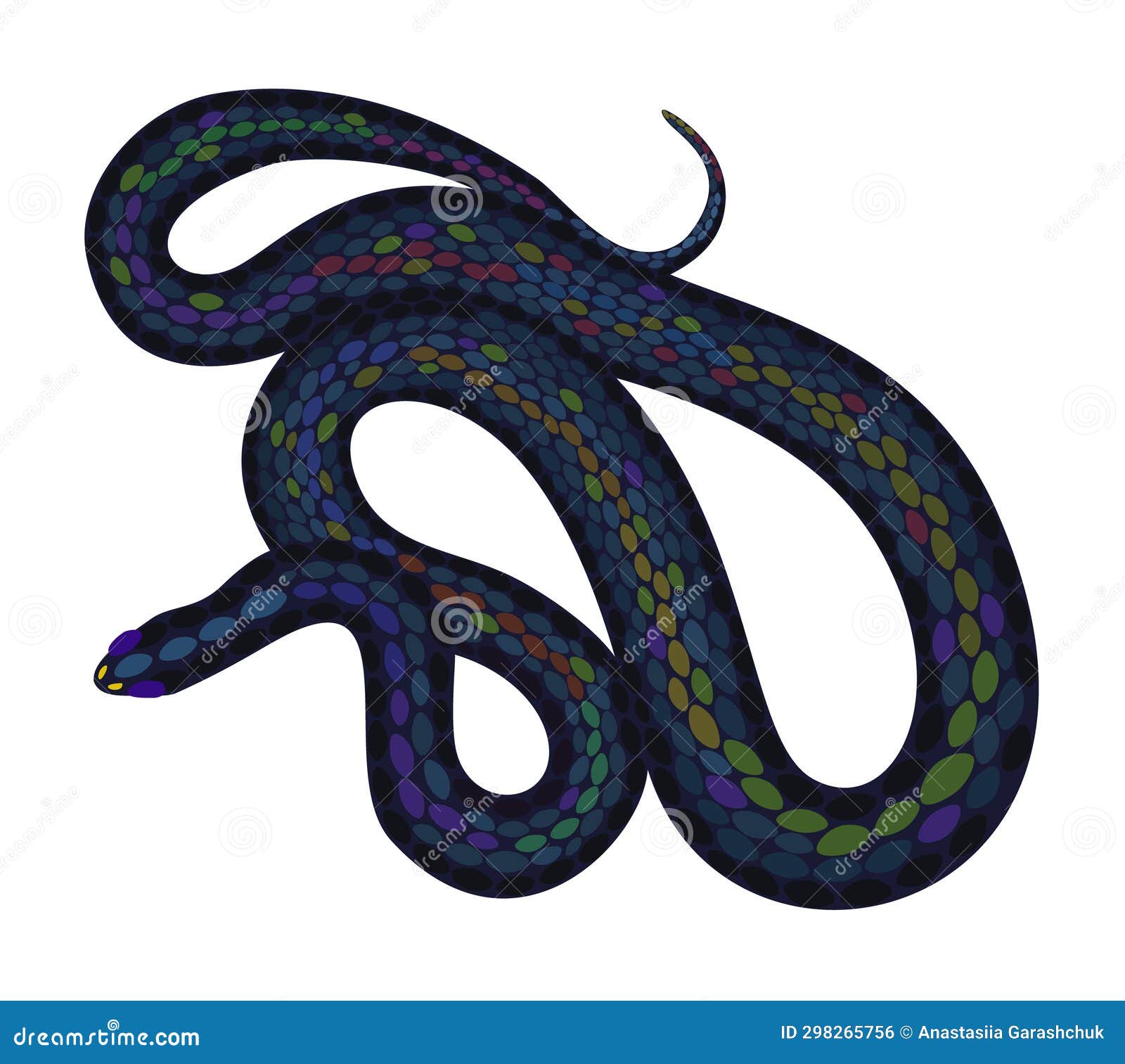 Black Snake. Vector Isolated Illustration Stock Vector - Illustration ...