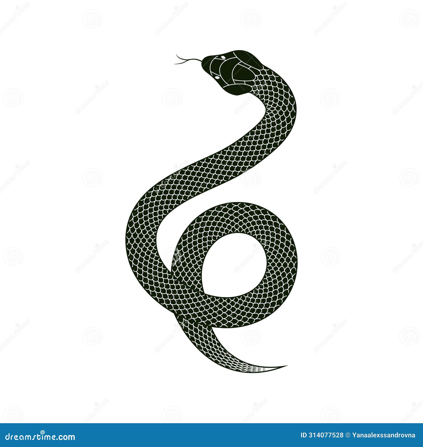 Black Snake on White Background. Vector Illustration Stock Vector ...