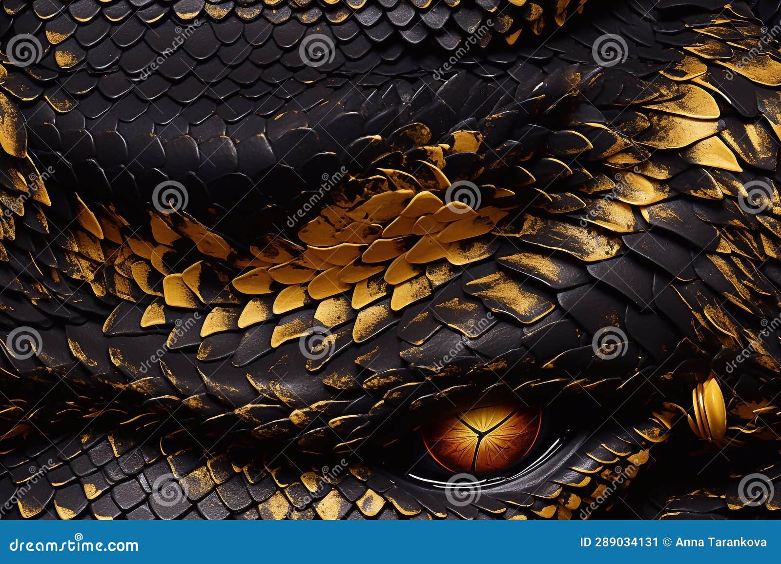 Black Snakes.Seamless Magical Fantasy Pattern with Snakes and Dragons ...