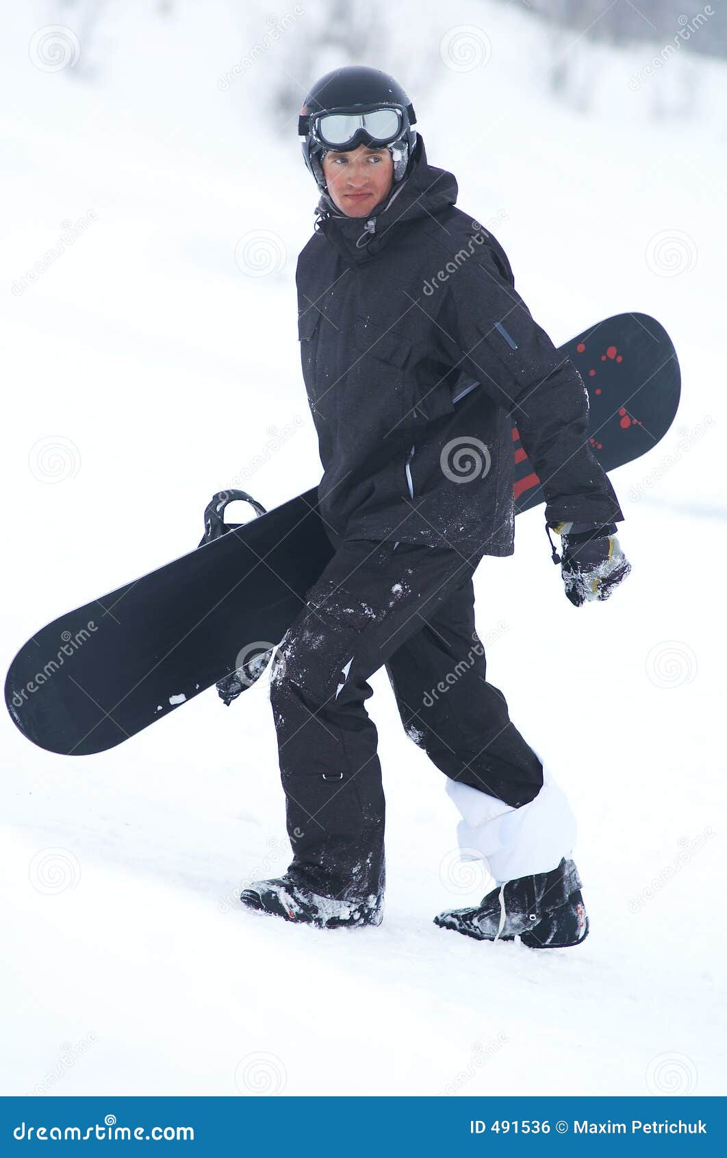 Black snowboarder stock photo. Image of goggles, person - 491536