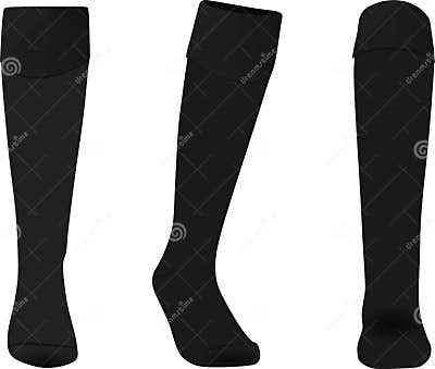 Black Socks, Front, Back and Side View Stock Vector - Illustration of ...