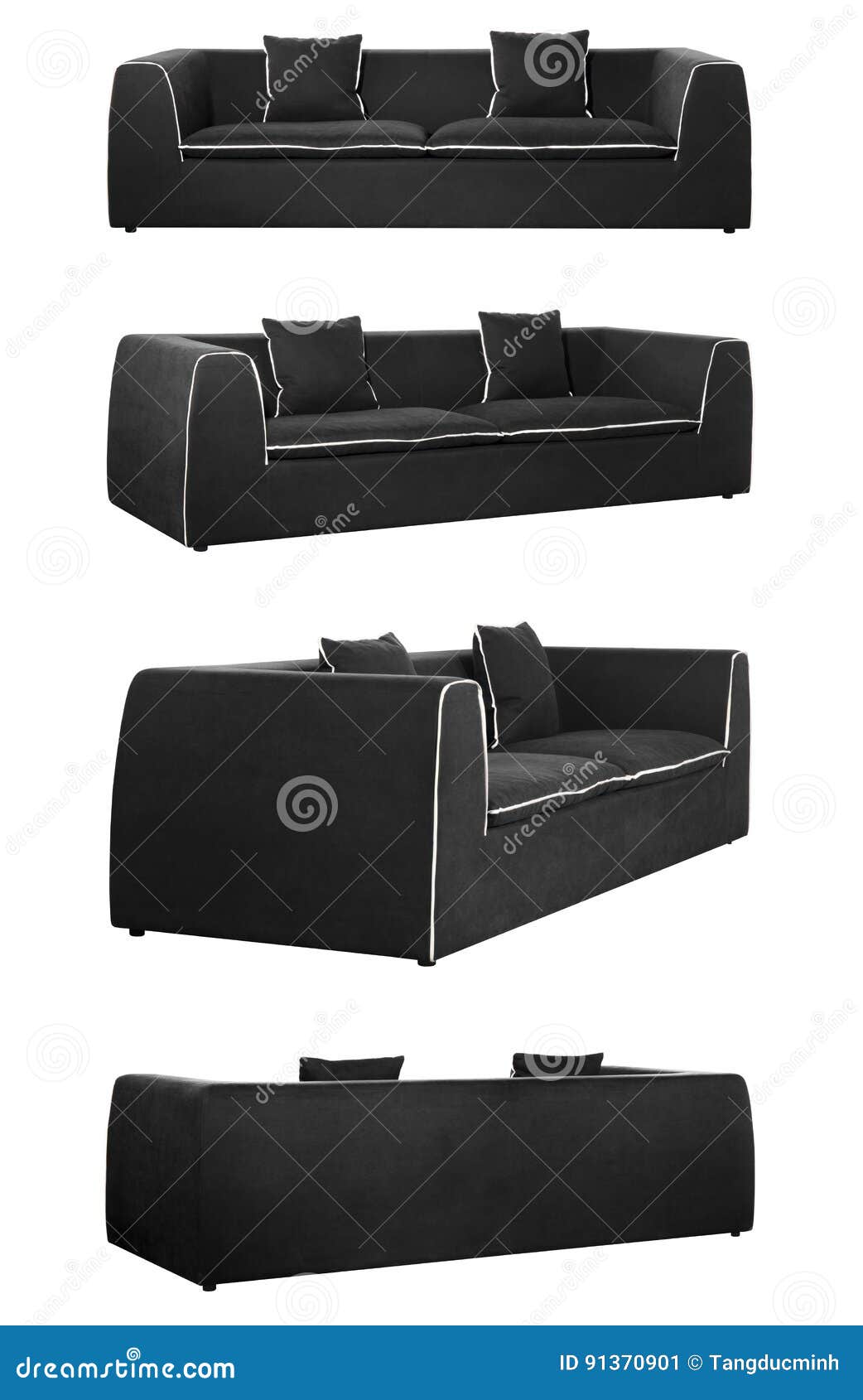 Black Sofa in all angles stock image. Image of lifestyle - 91370901