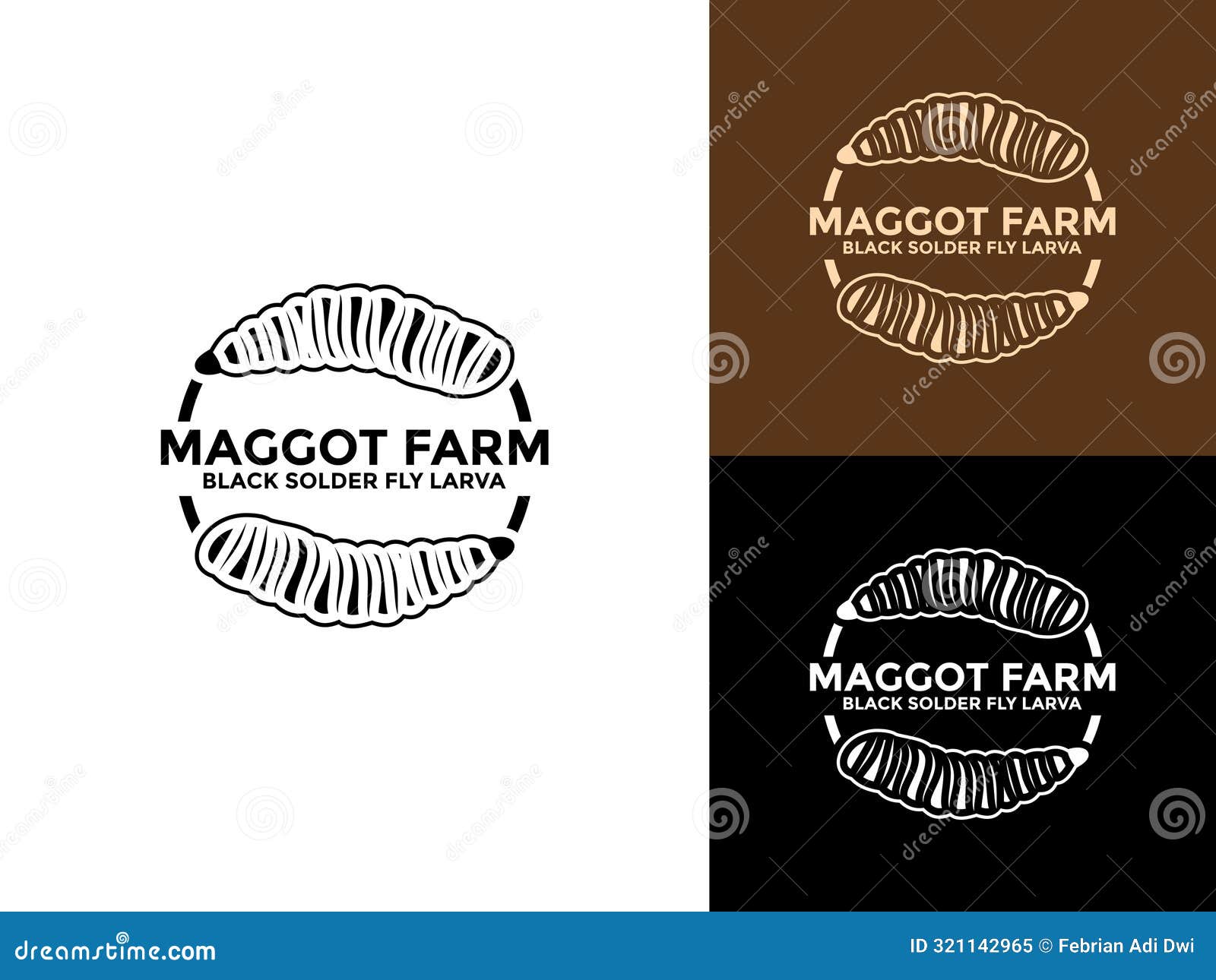 Black Solder Fly Larva Farm Logo Vector, Maggot Farm , Larvae Farm Logo ...