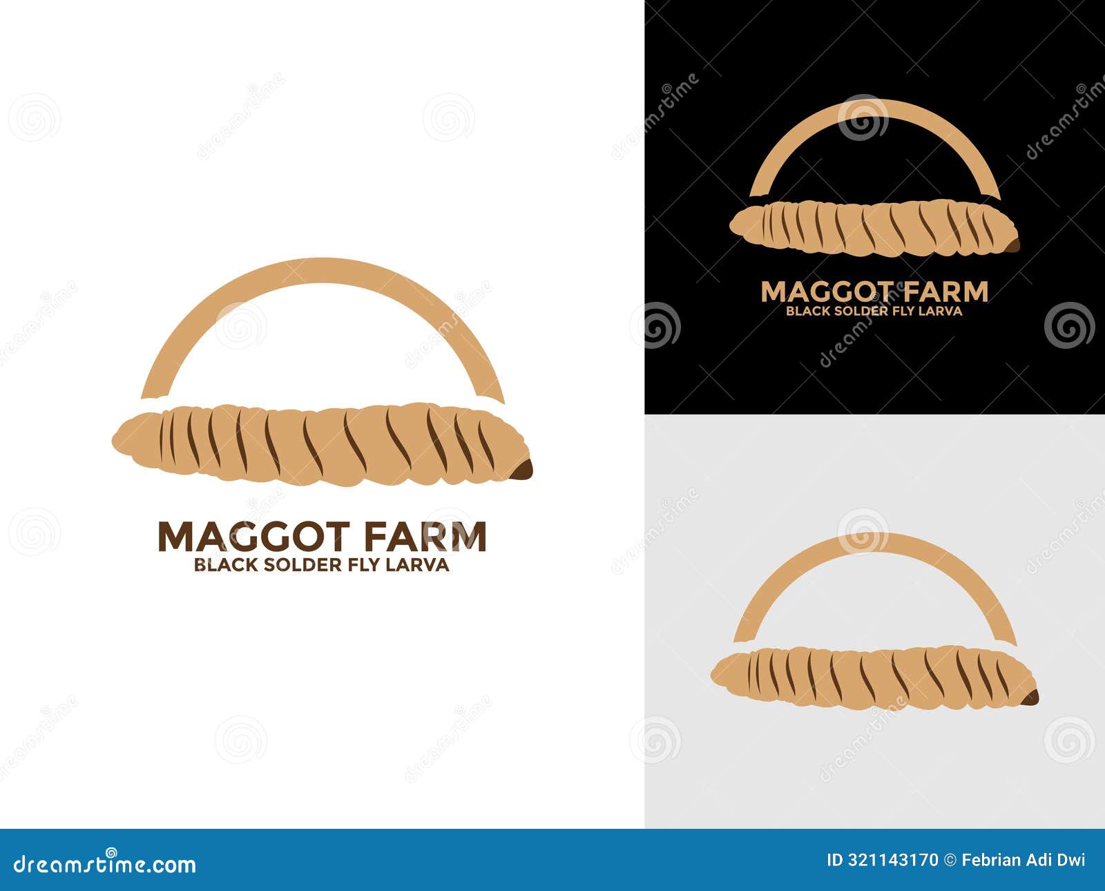 Black Solder Fly Larva Farm Logo Vector, Maggot Farm , Larvae Farm Logo ...