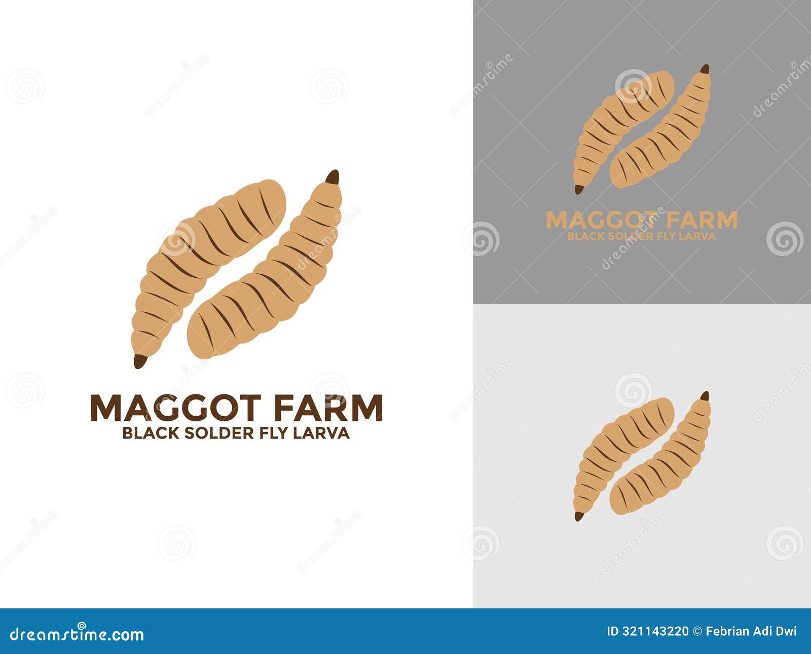 Black Solder Fly Larva Farm Logo Vector, Maggot Farm , Larvae Farm Logo ...