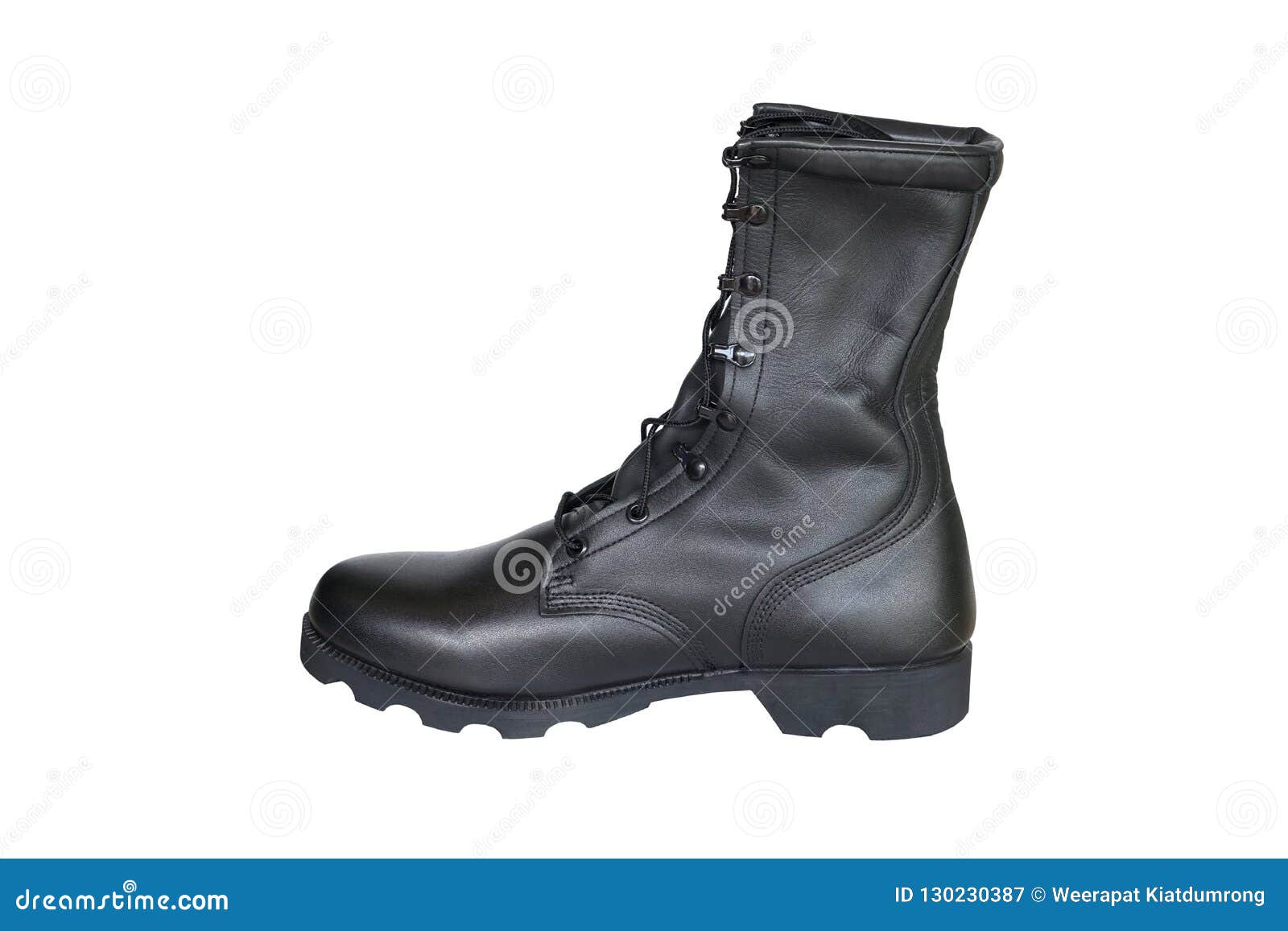 Black soldier boot stock image. Image of pair, lace - 130230387