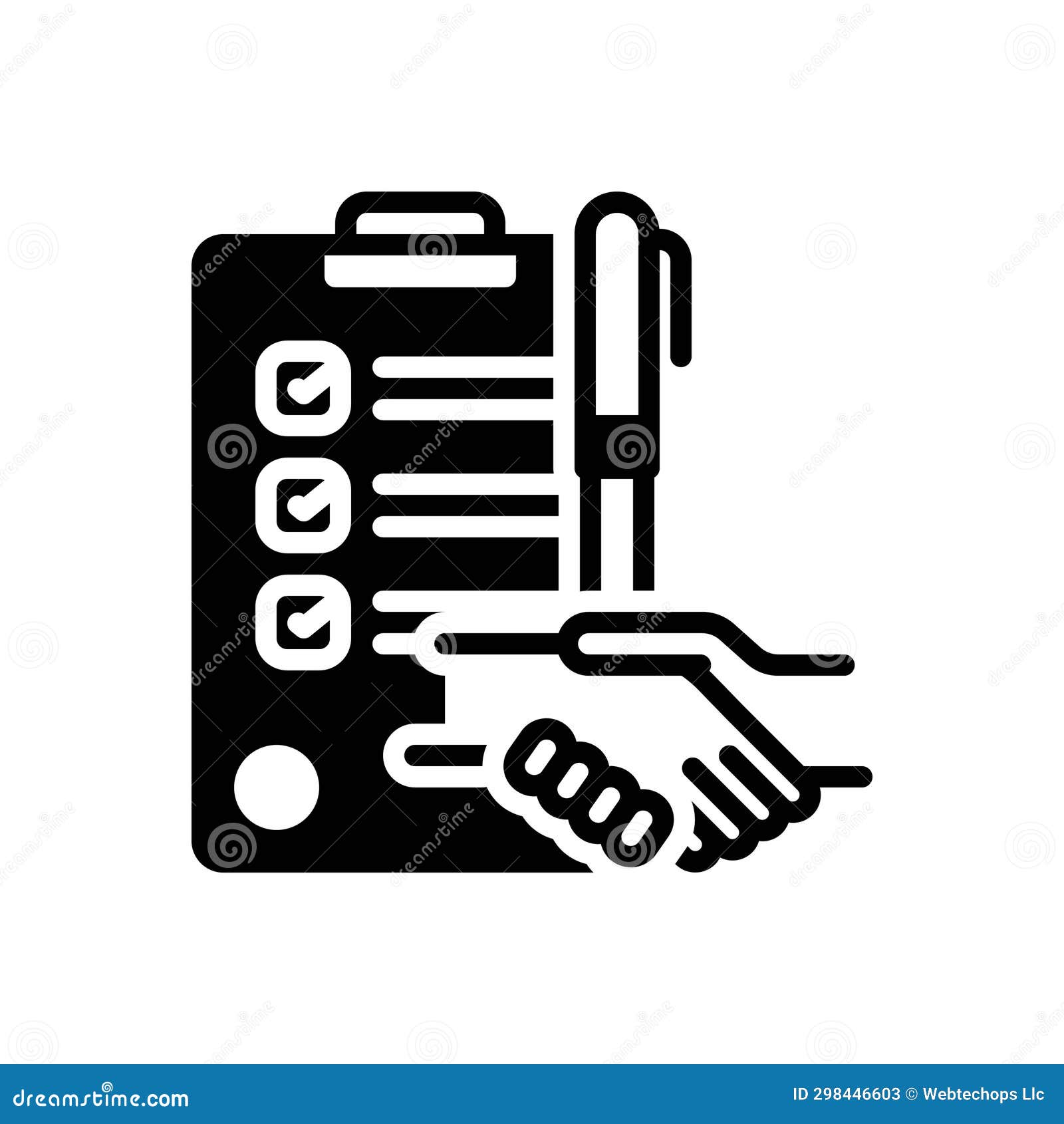 Black Solid Icon for Agreement, Compromise and Document Stock Vector ...