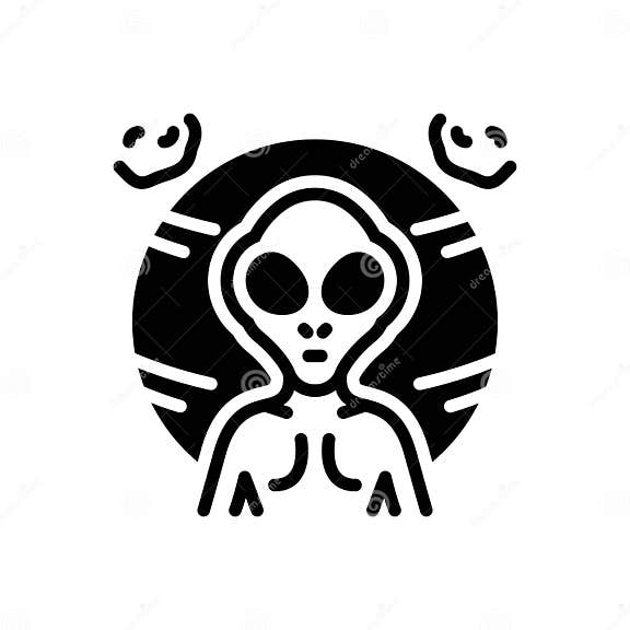 Black Solid Icon for Alien, Monster and Exotic Stock Vector ...