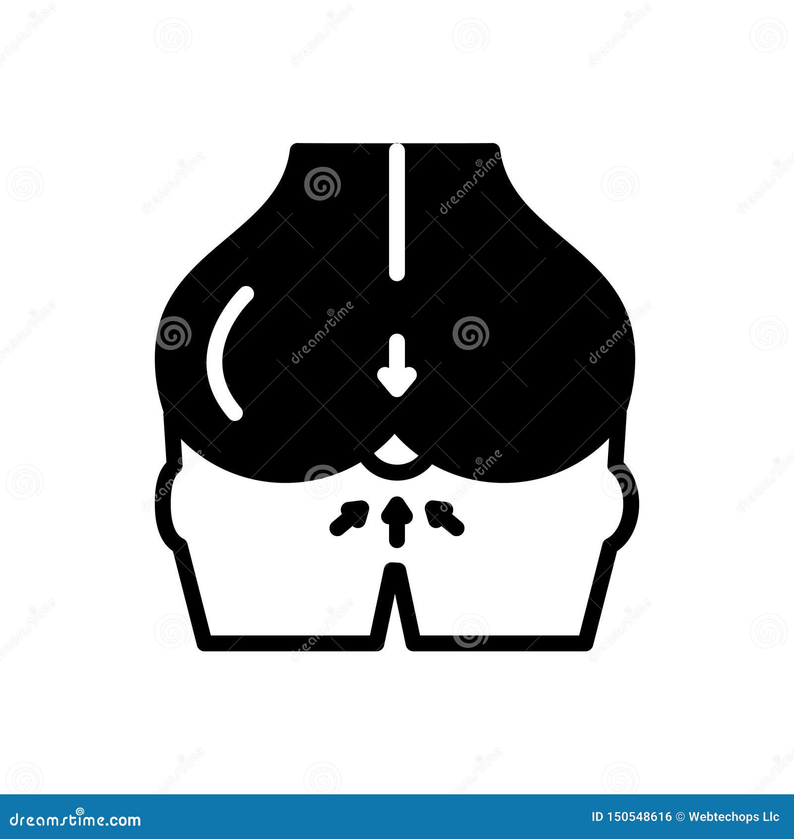 Black Solid Icon for Anus, Rectum and Hemorrhoids Stock Vector ...
