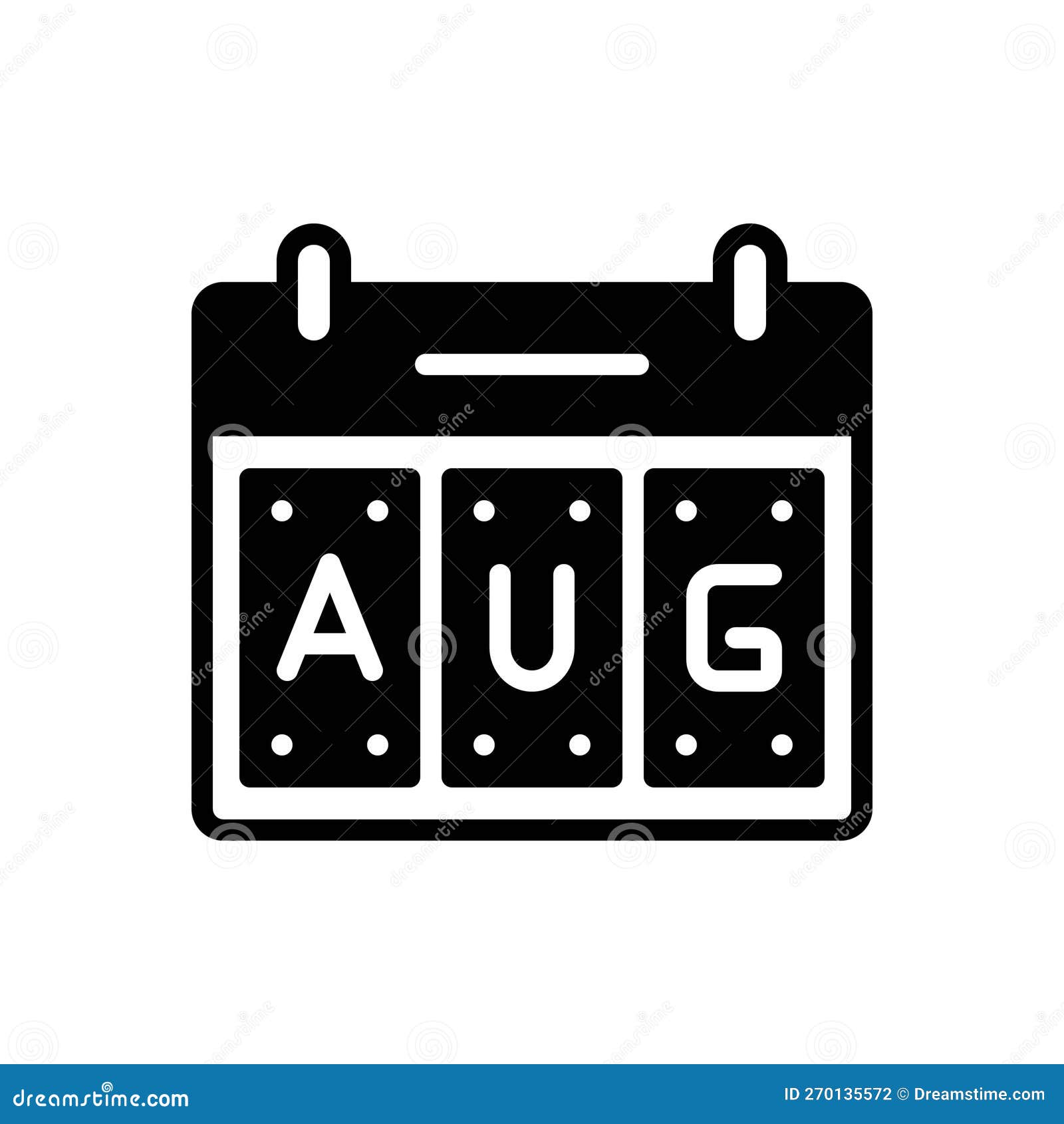 Black Solid Icon for August, Month and Calender Stock Vector ...