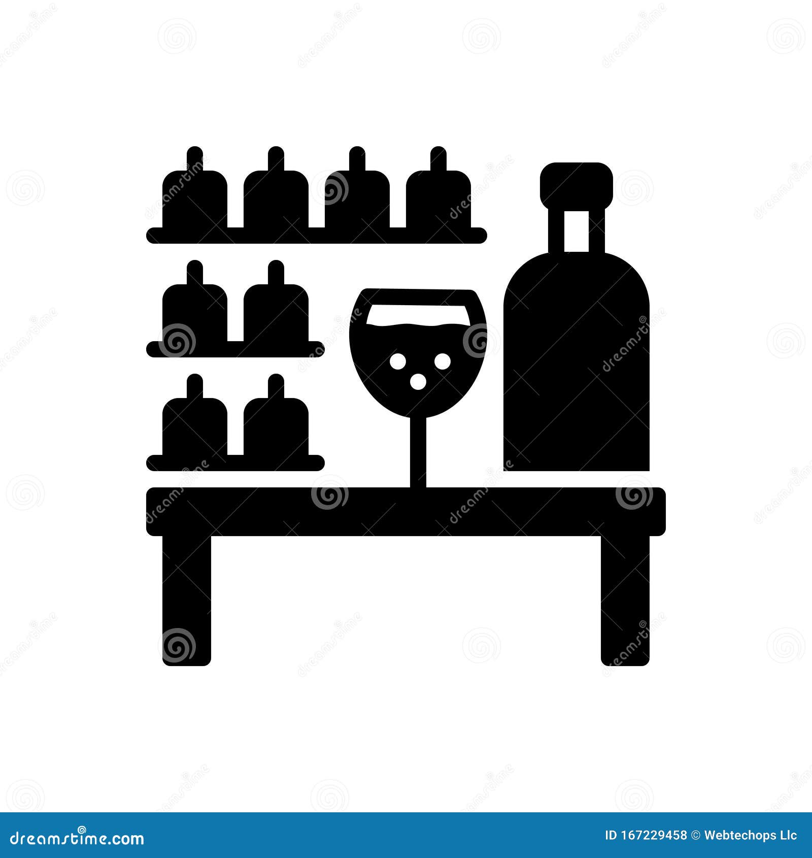 Black Solid Icon for Bar, Tavern and Counter Stock Illustration ...