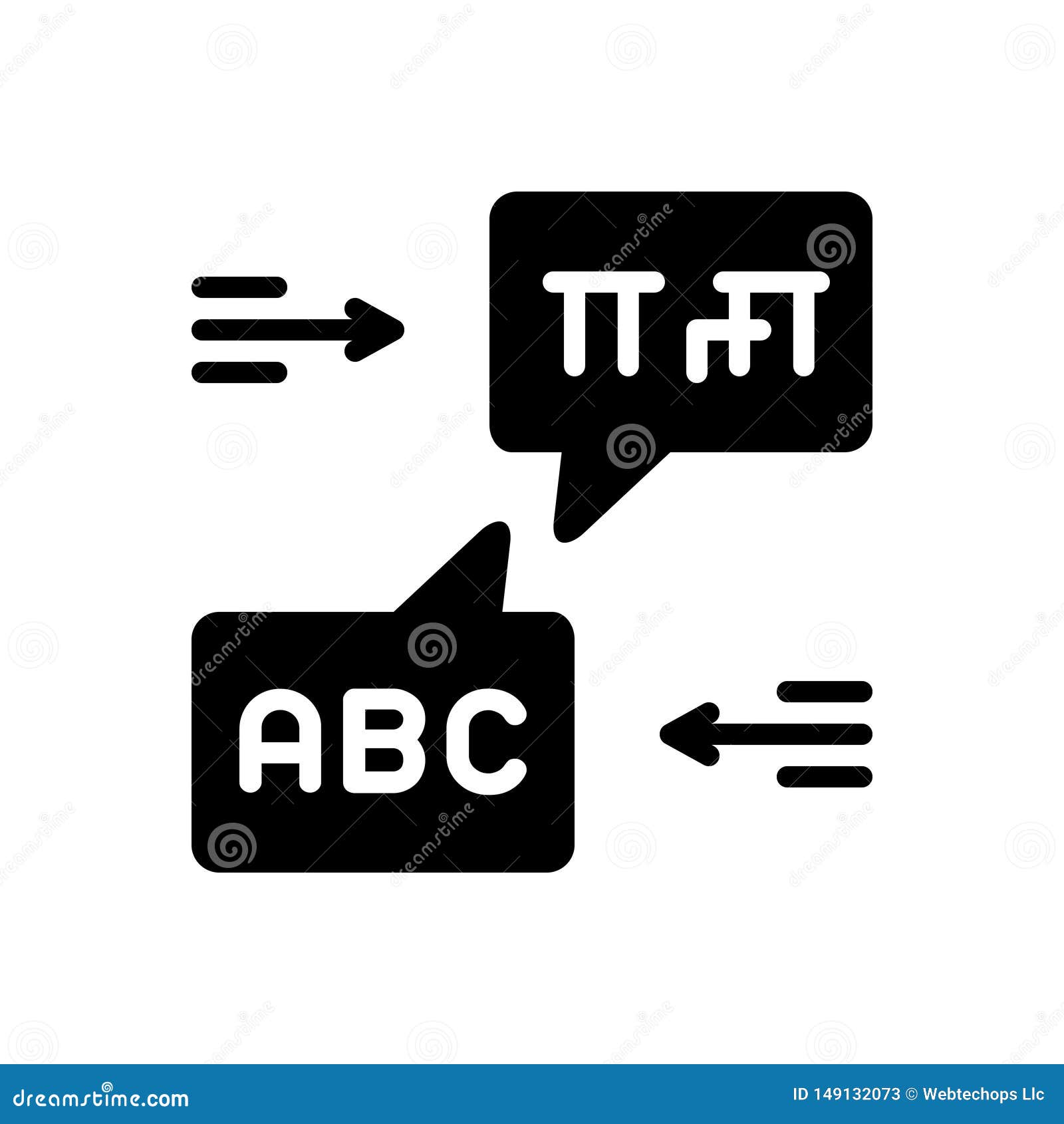 Black Solid Icon for Bilingual, Language and Script Stock Vector ...