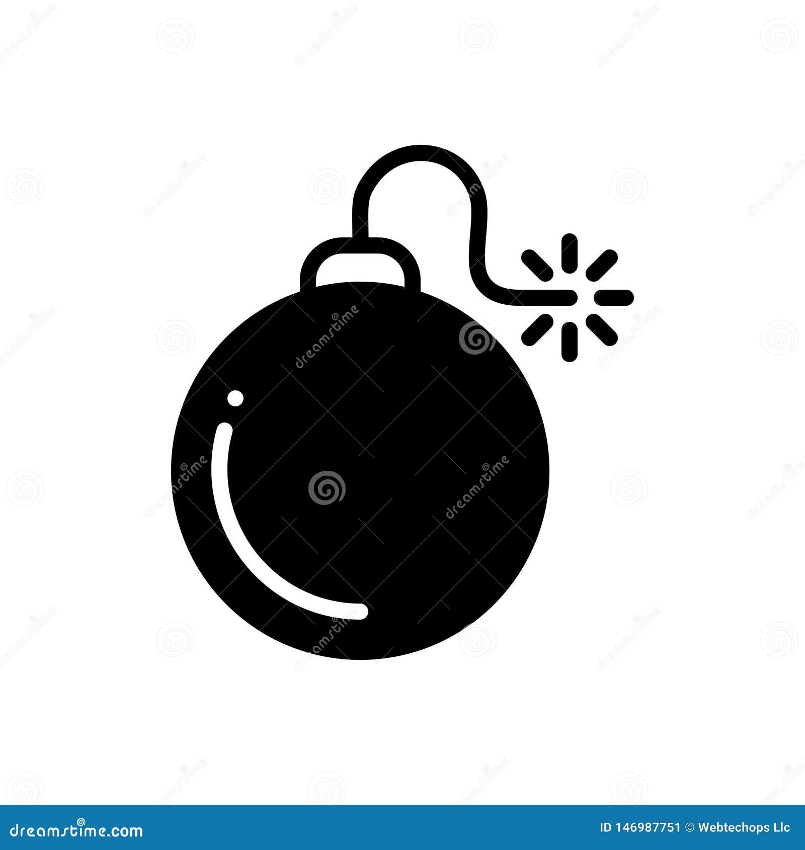 Black Solid Icon for Bomb, Weapon and Explosive Stock Vector ...
