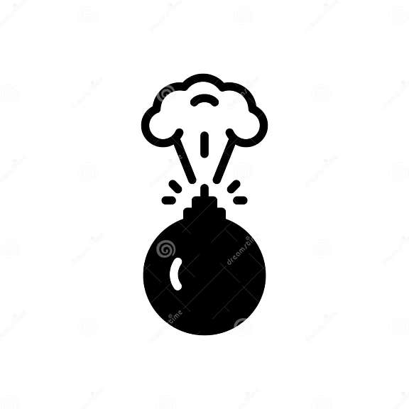 Black Solid Icon for Bombing, Destruction and Bombs Stock Vector ...