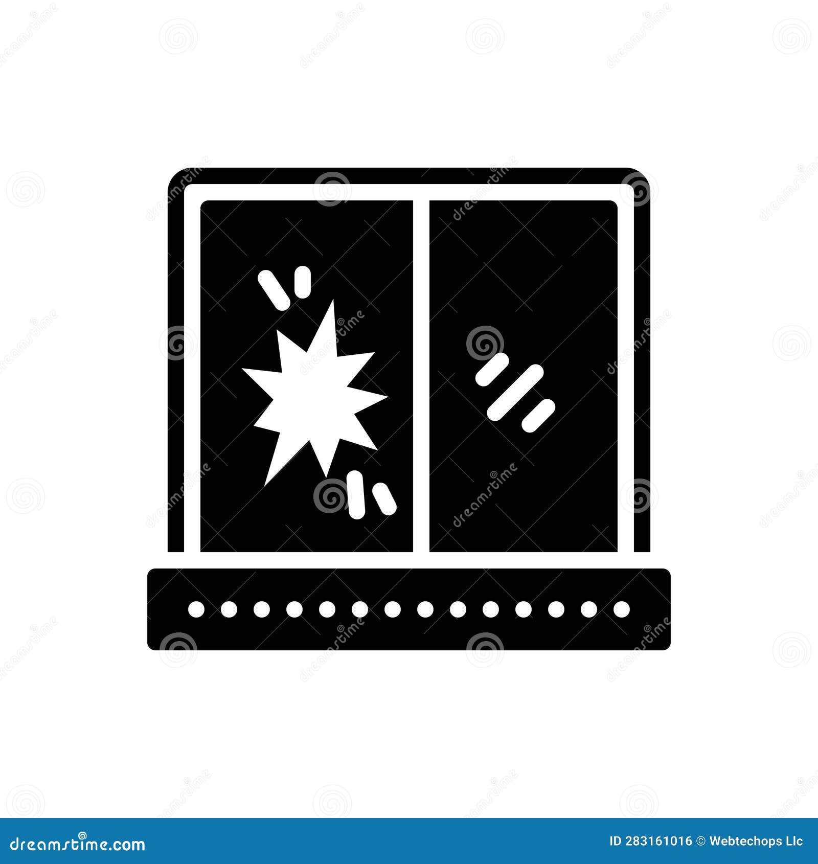 Black Solid Icon for Broken, Split and Burst Stock Vector ...