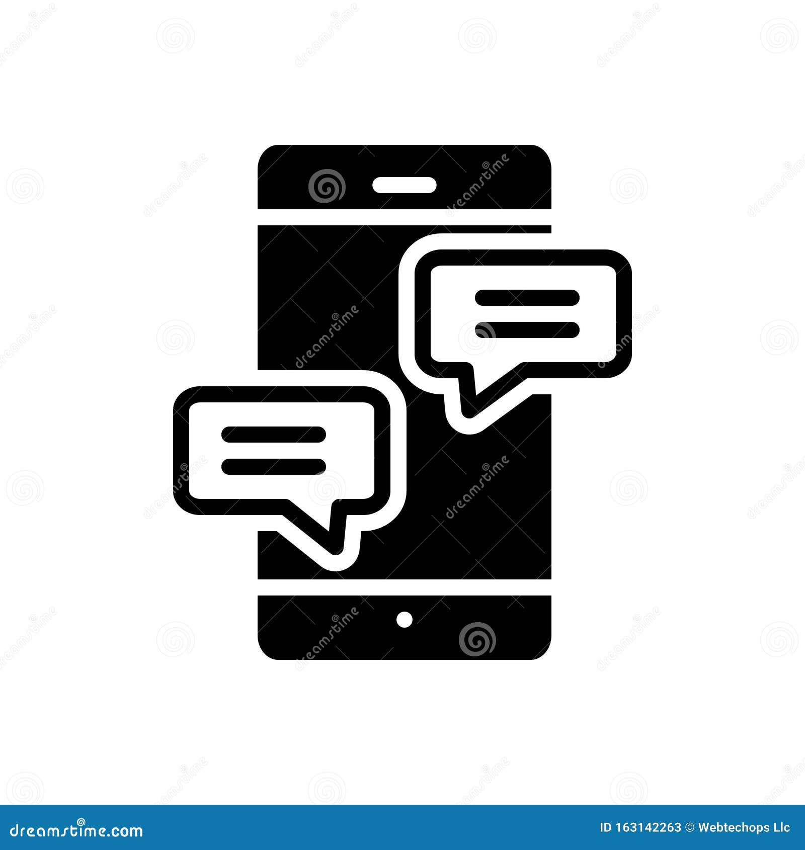 Black Solid Icon for Chat, Conversation and Gossip Stock Vector ...