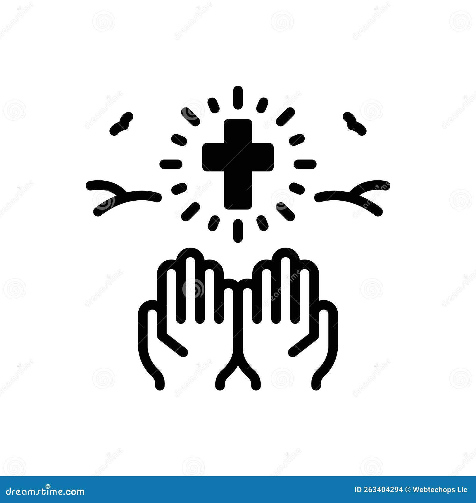 Black Solid Icon for Christian, Prayer and Request Stock Vector ...