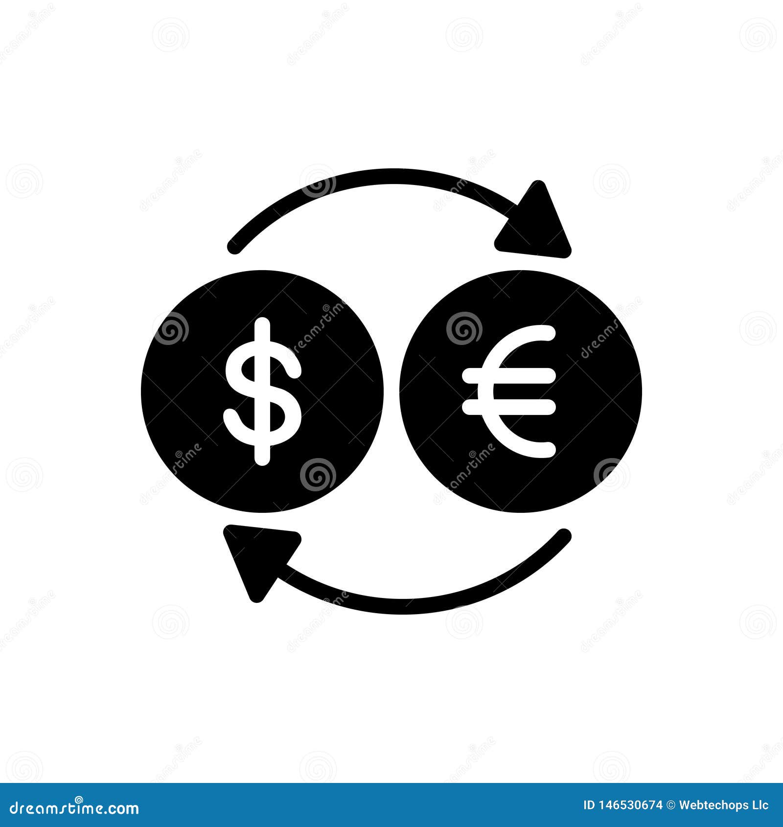 Black Solid Icon for Convert, Currency and Exchange Stock Vector ...