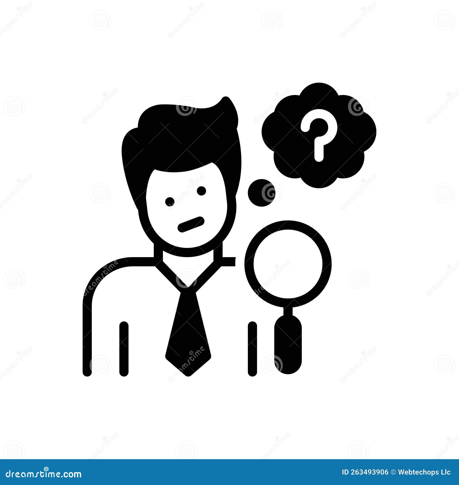Black Solid Icon for Curious, Student and Question Stock Illustration ...