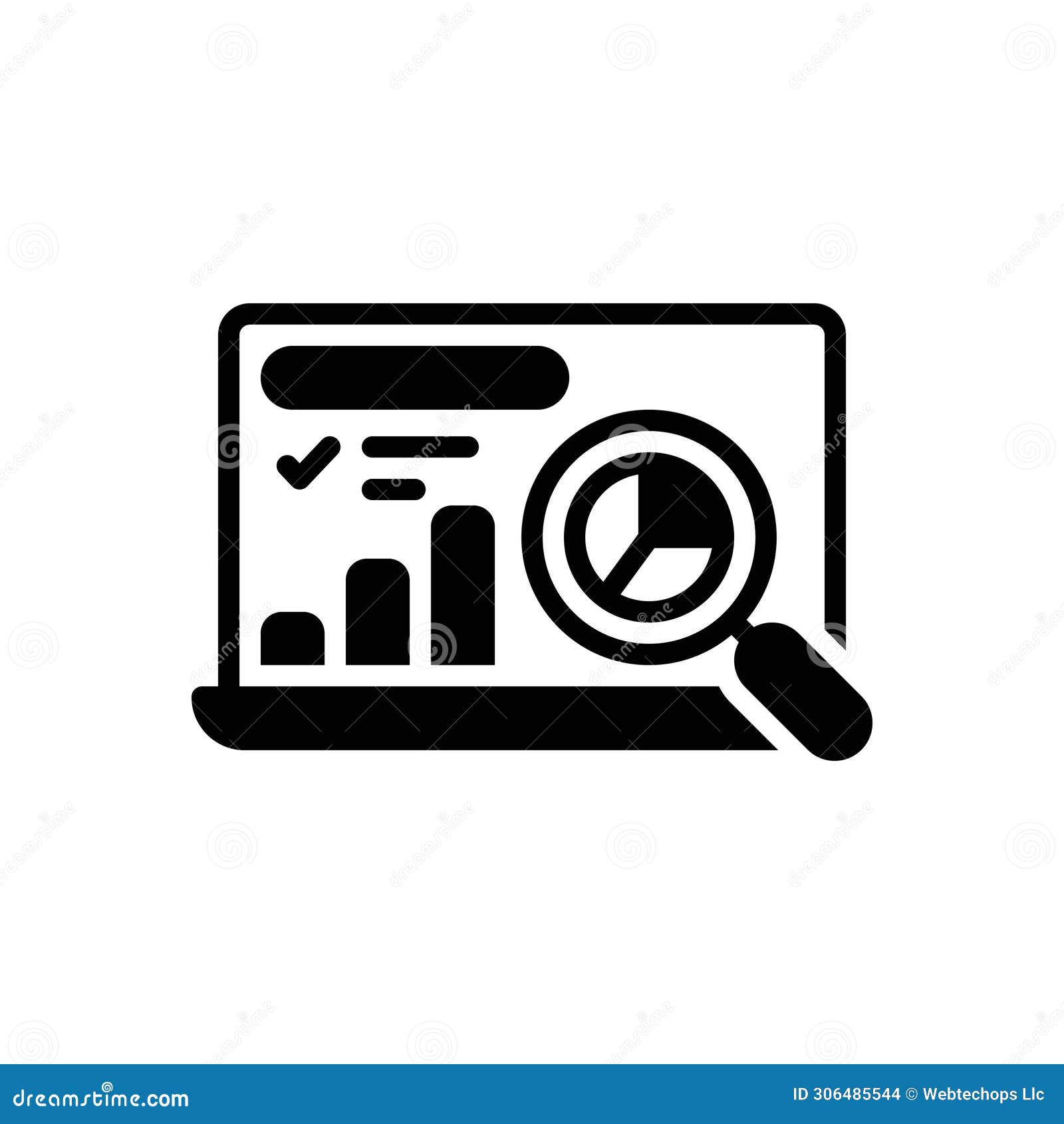 Black Solid Icon for Data Analysis, Data and Chart Stock Illustration ...
