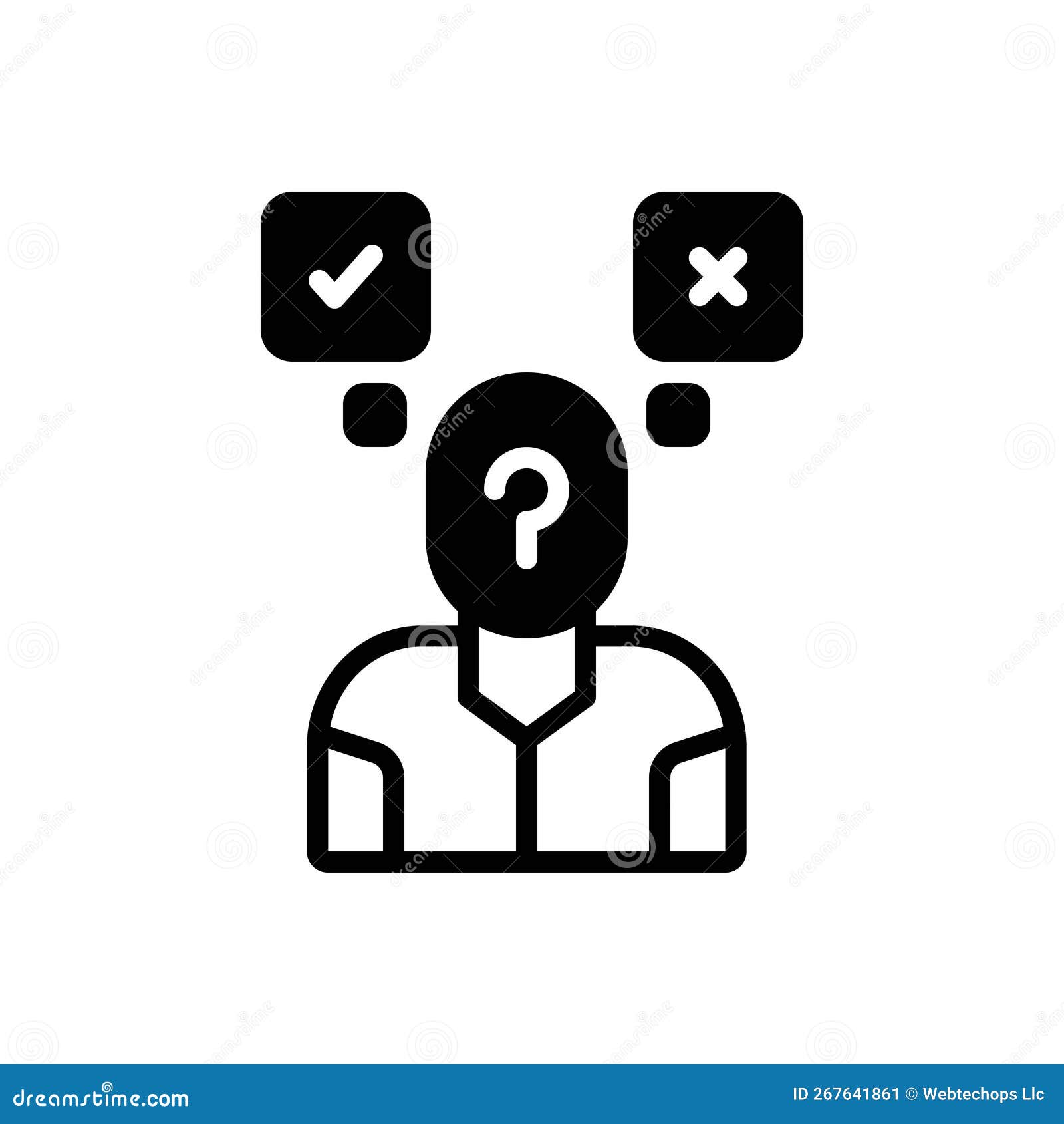 Black Solid Icon for Decided, Question Mark and Right Stock Vector ...
