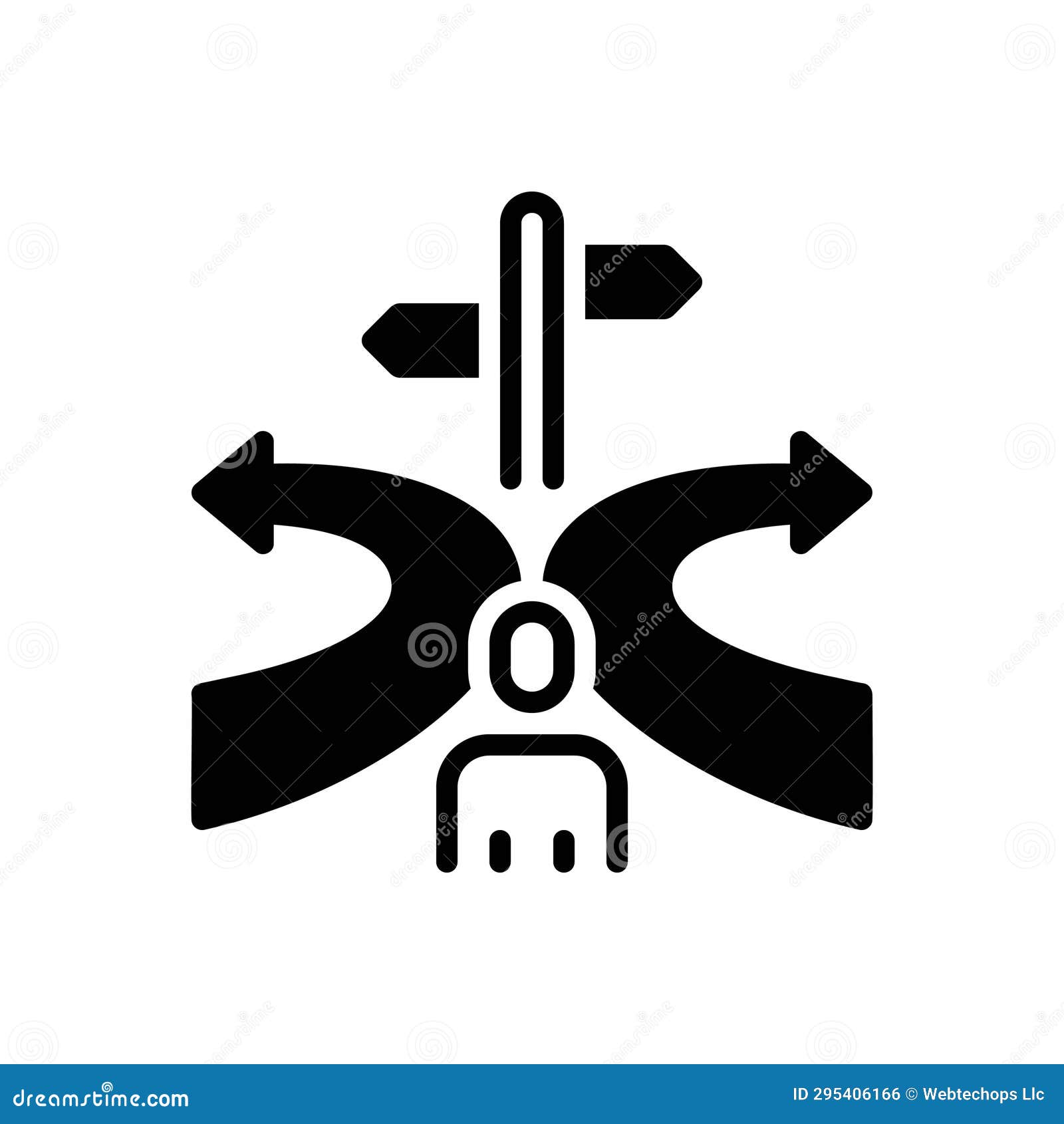 Black Solid Icon for Decision, Decide and Pathway Stock Vector ...