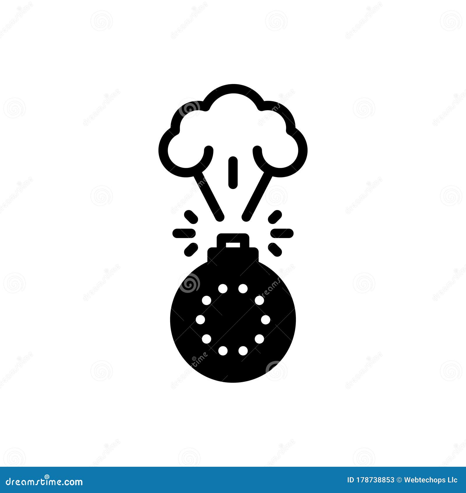 Black Solid Icon for Destruction, Attack and Bomb Stock Vector ...