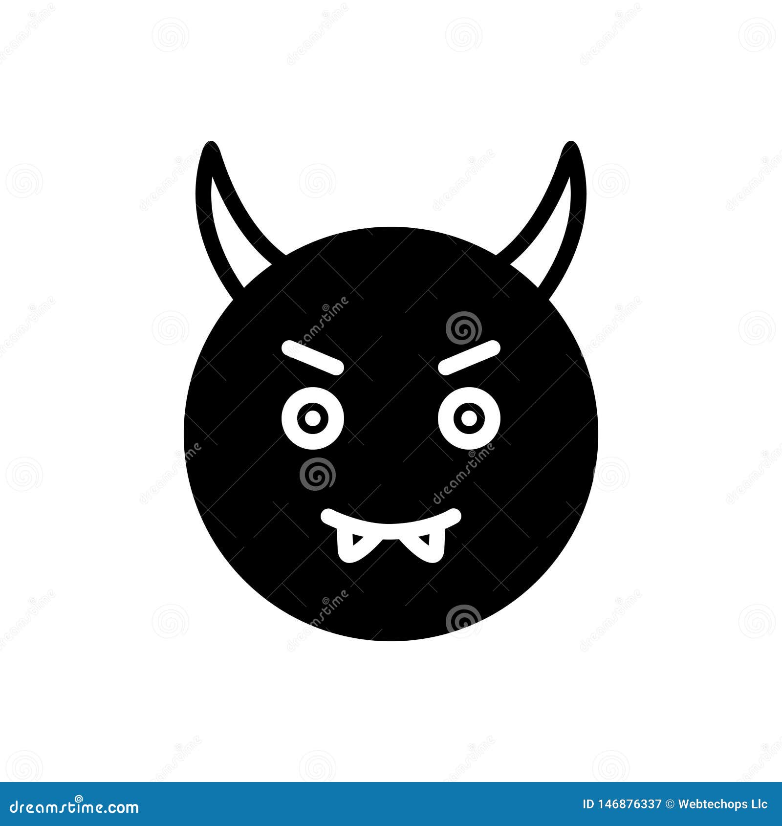 Black Solid Icon for Devil, Evil and Emotion Stock Vector ...