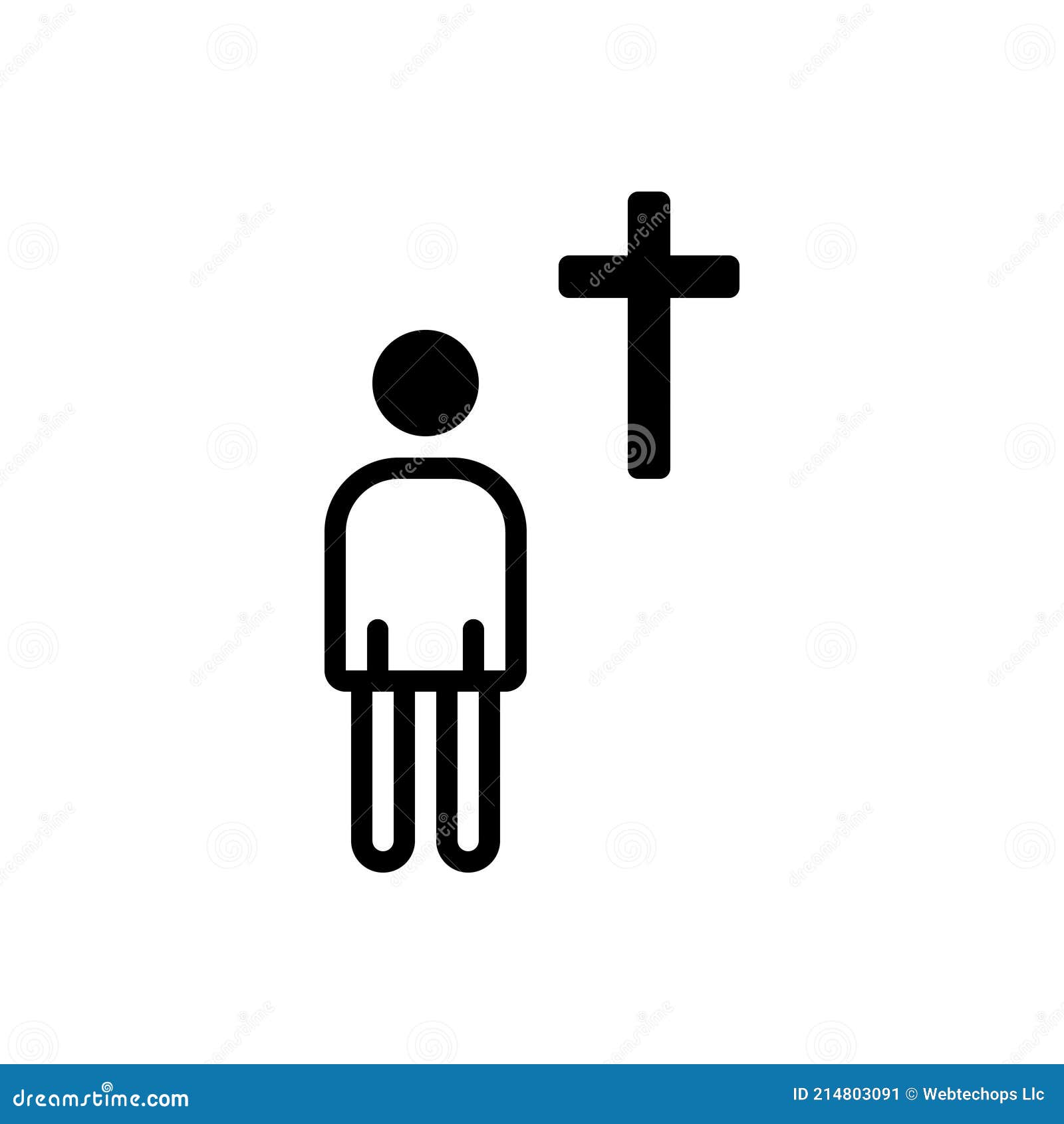 Black Solid Icon for Devote, Prayer and Religion Stock Vector ...