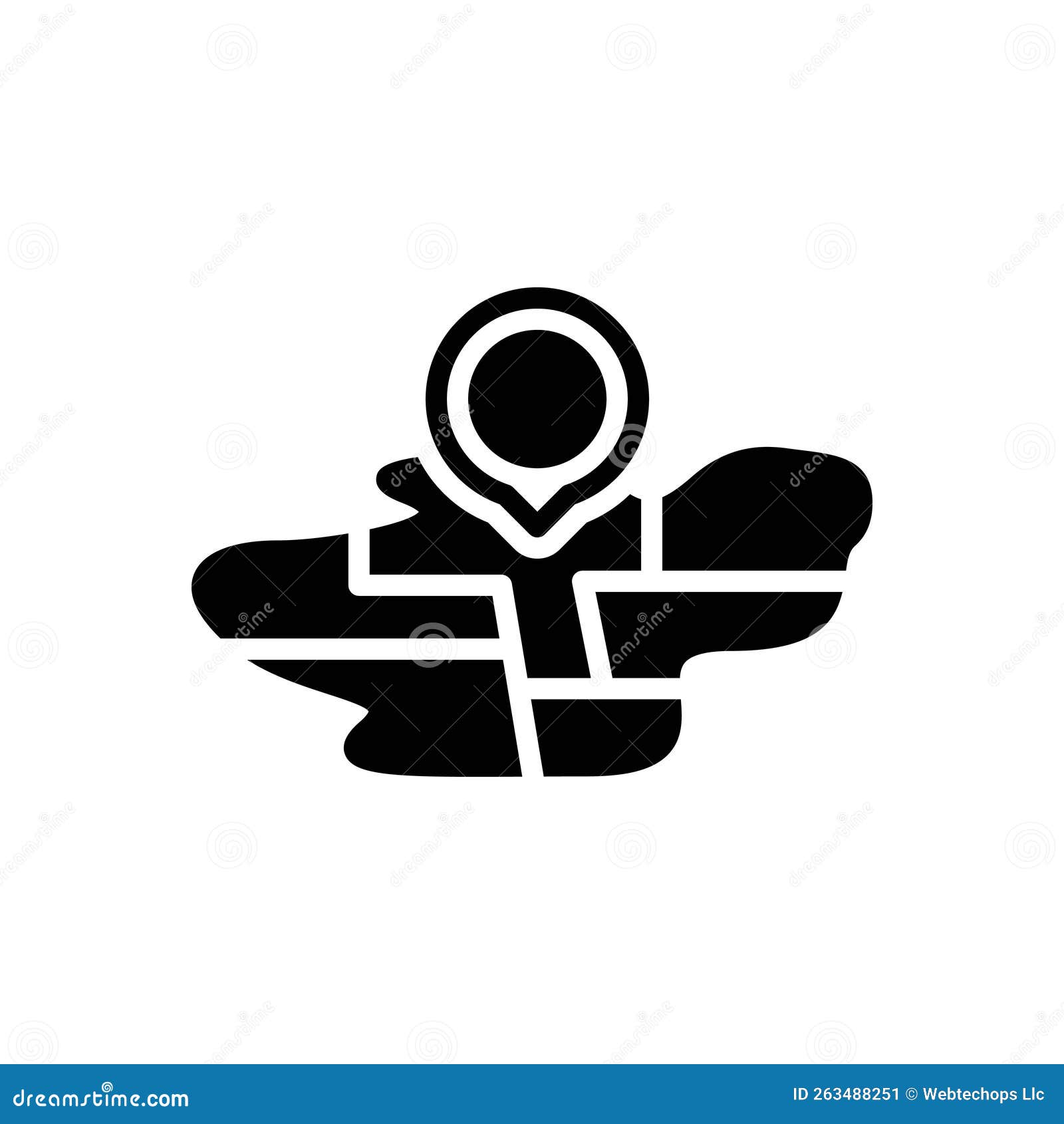 Black Solid Icon for Dis, Distance and Map Stock Vector - Illustration ...