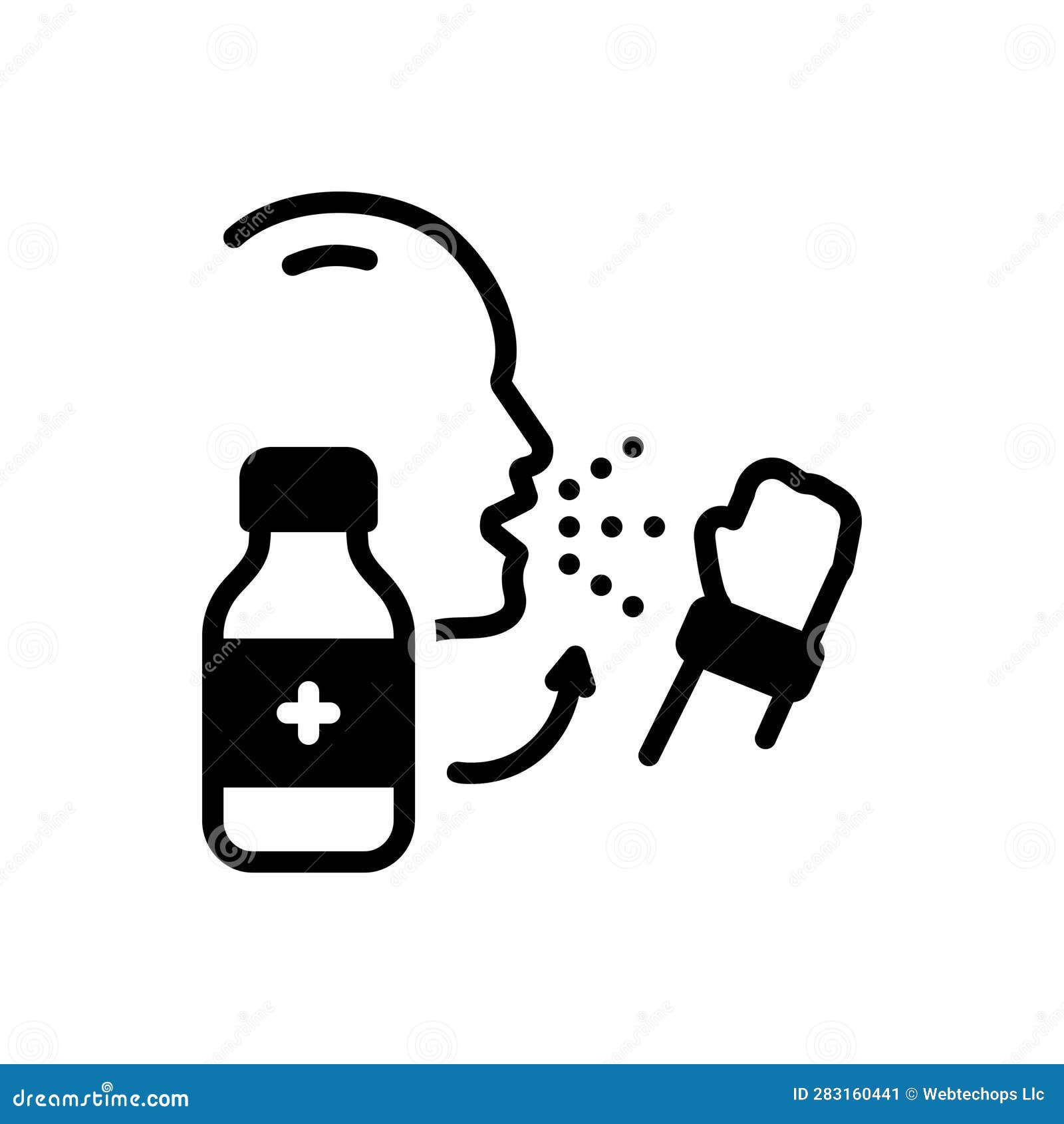 Black Solid Icon for Essential, Cough and Drug Stock Vector ...