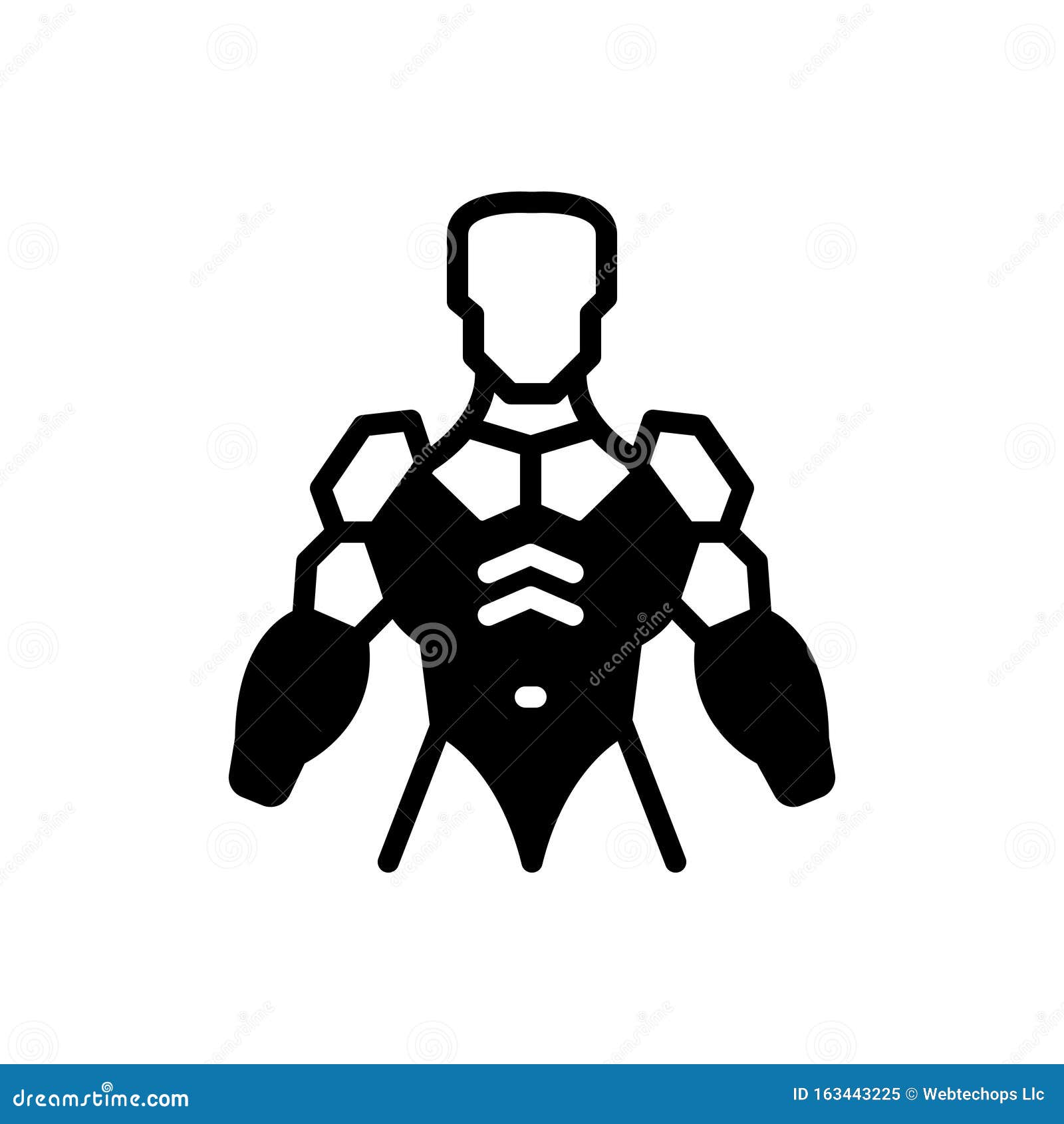 Black Solid Icon for Exoskeleton, Armor and Armour Stock Vector ...