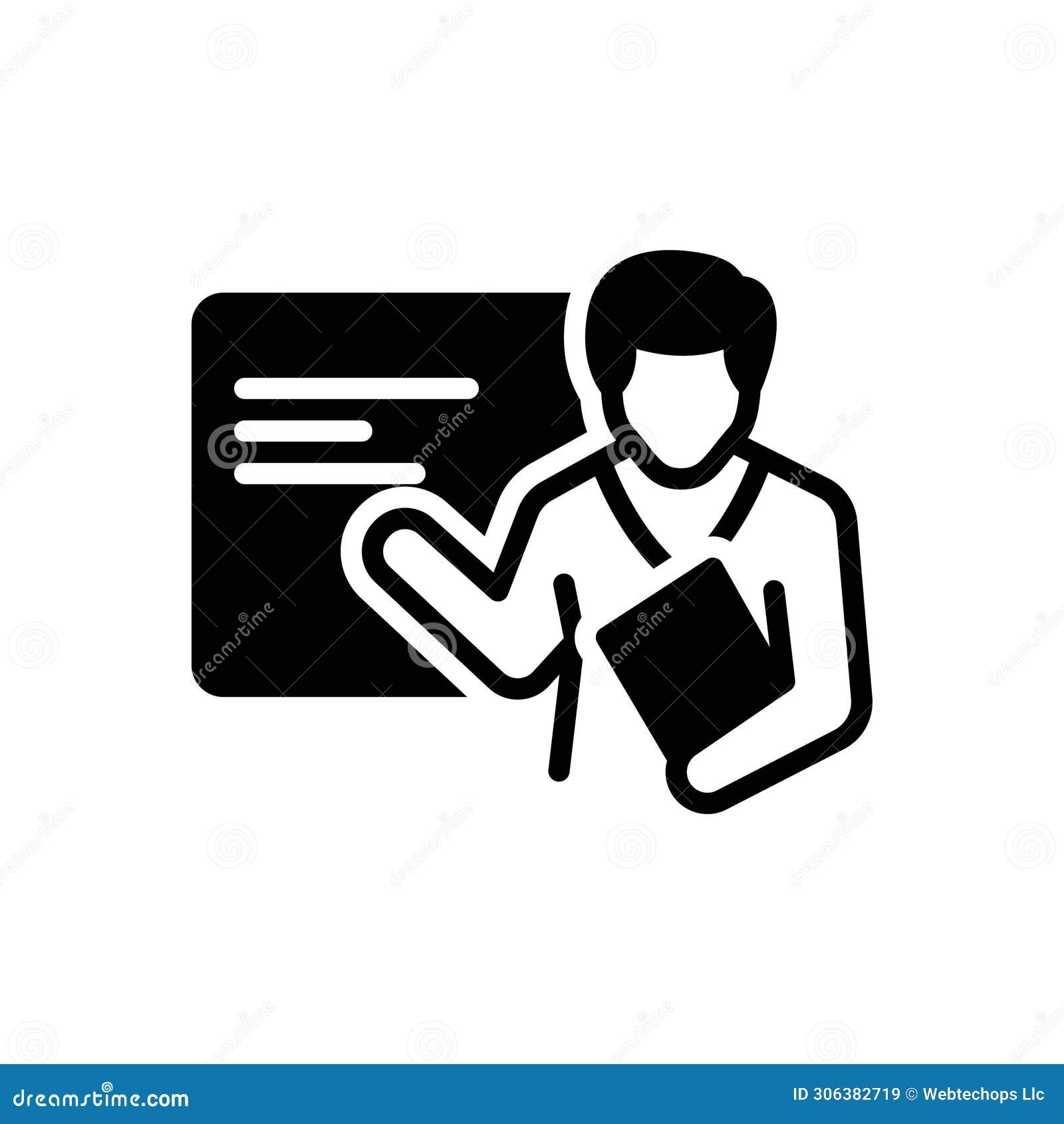 Black Solid Icon for Explanation, Clarification and Teacher Stock ...