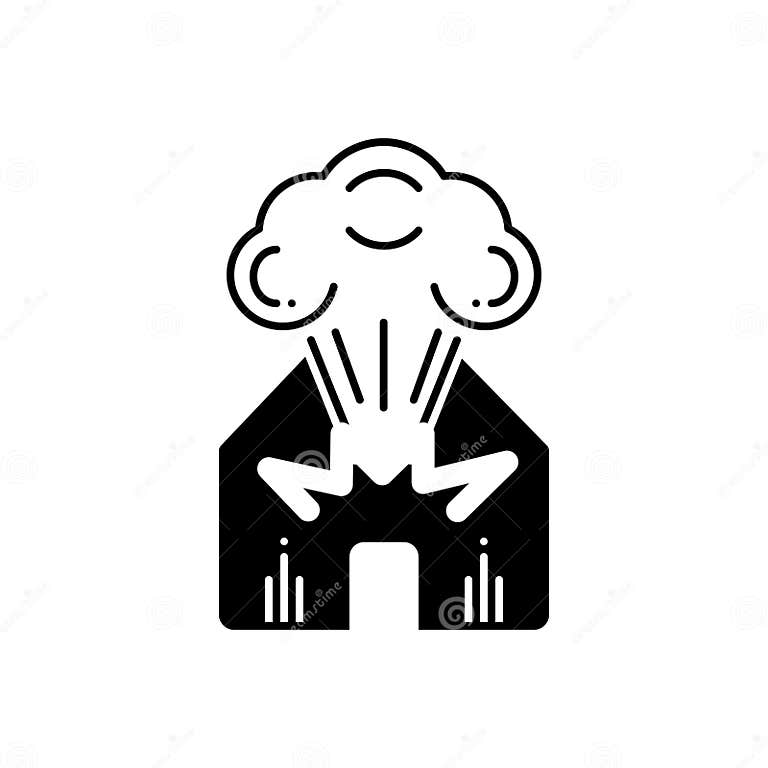 Black Solid Icon for Explosion, Fire, Bomb and Fireworks Stock Vector ...