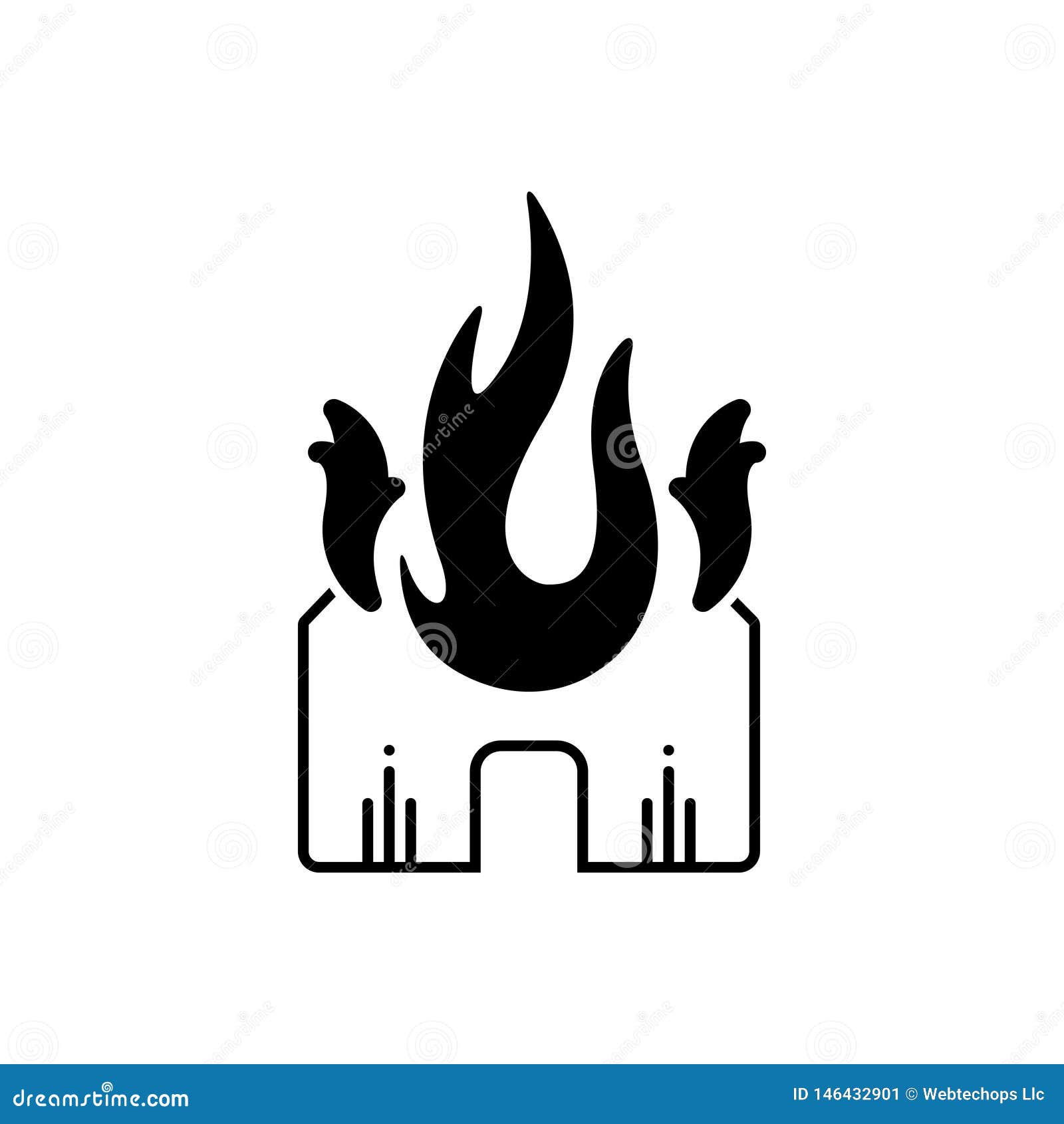 Black Solid Icon for Explosion Fire, Bomb and Smoking Stock Vector ...