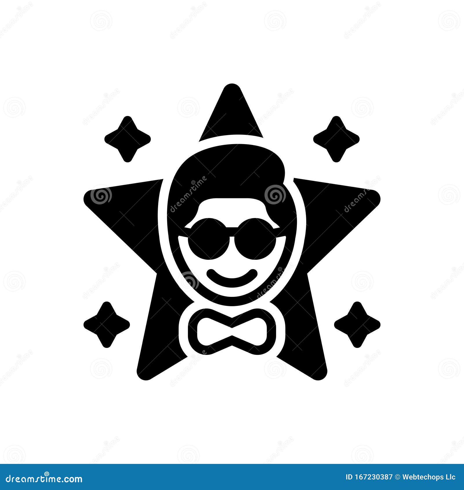 Black Solid Icon for Famous, Renowned and Famed Stock Vector ...