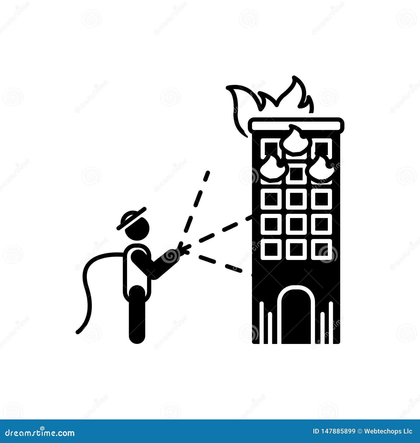 Black Solid Icon for Fire Department, Safety and Fire Stock Vector ...