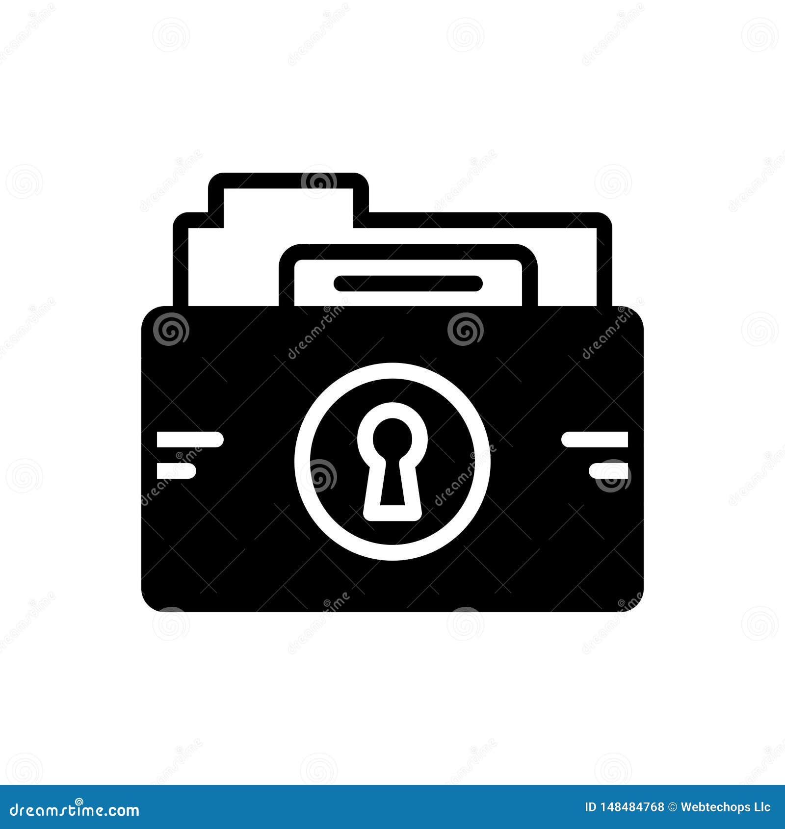 Black Solid Icon for Folder Protection, Lock and Privacy Stock Vector ...