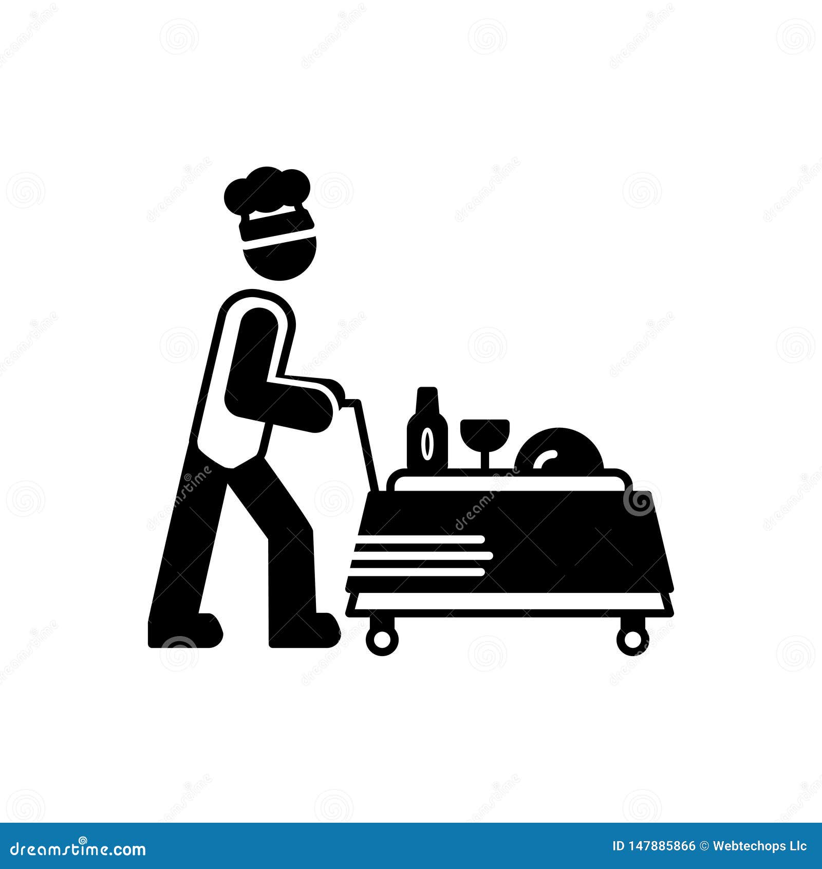 Black Solid Icon for Food Service, Restaurant and Workers Stock Vector ...