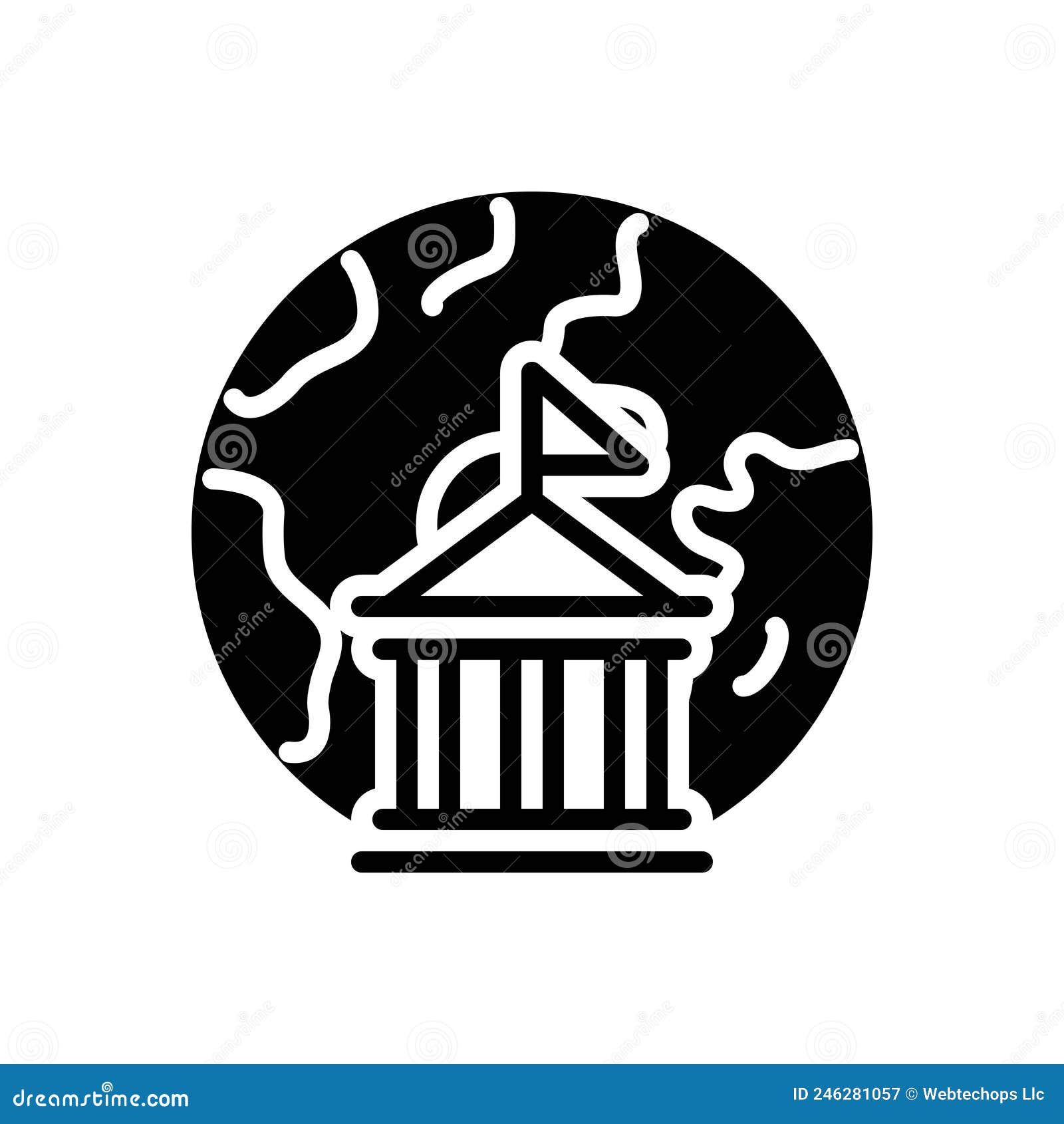 Black Solid Icon for Governance, Rule and Kingship Stock Vector ...