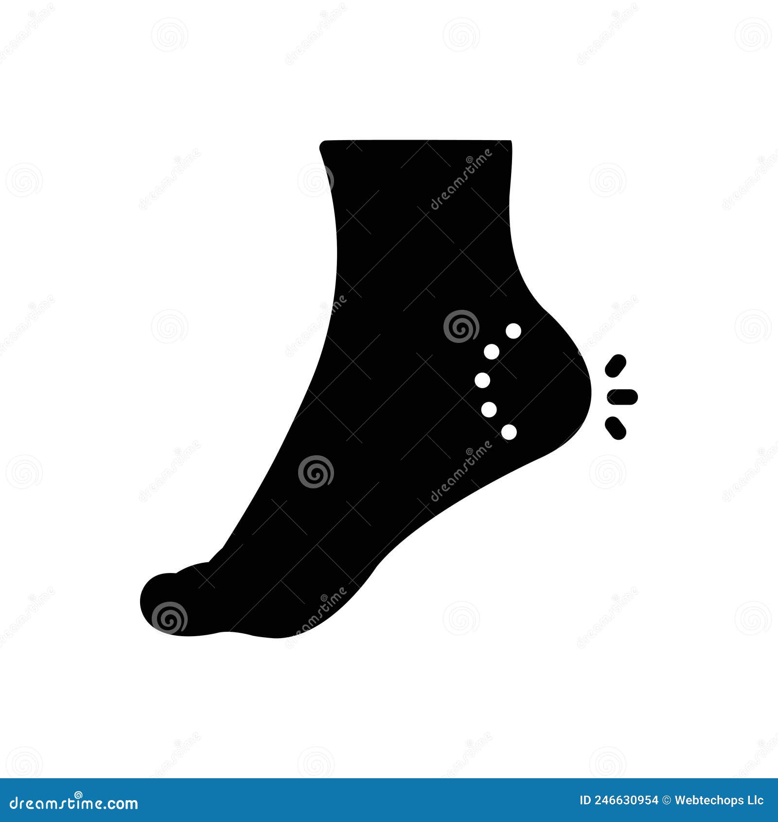 Black Solid Icon for Heel, Foot and Ankle Stock Vector - Illustration ...