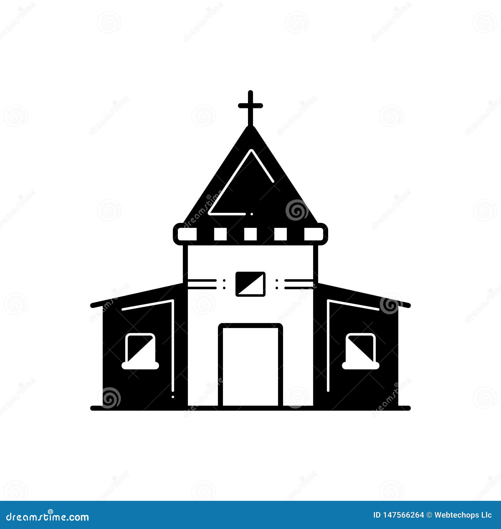 Black Solid Icon for Holy Place, Stead and Worship Stock Vector ...