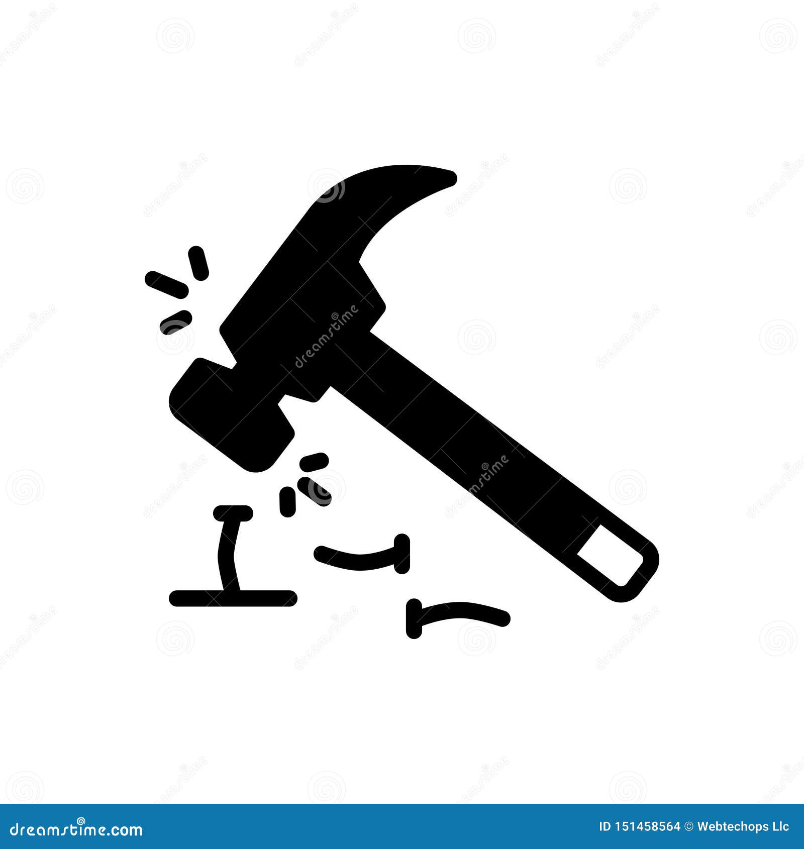 Black Solid Icon for Inefficient, Hammer and Stock Vector ...