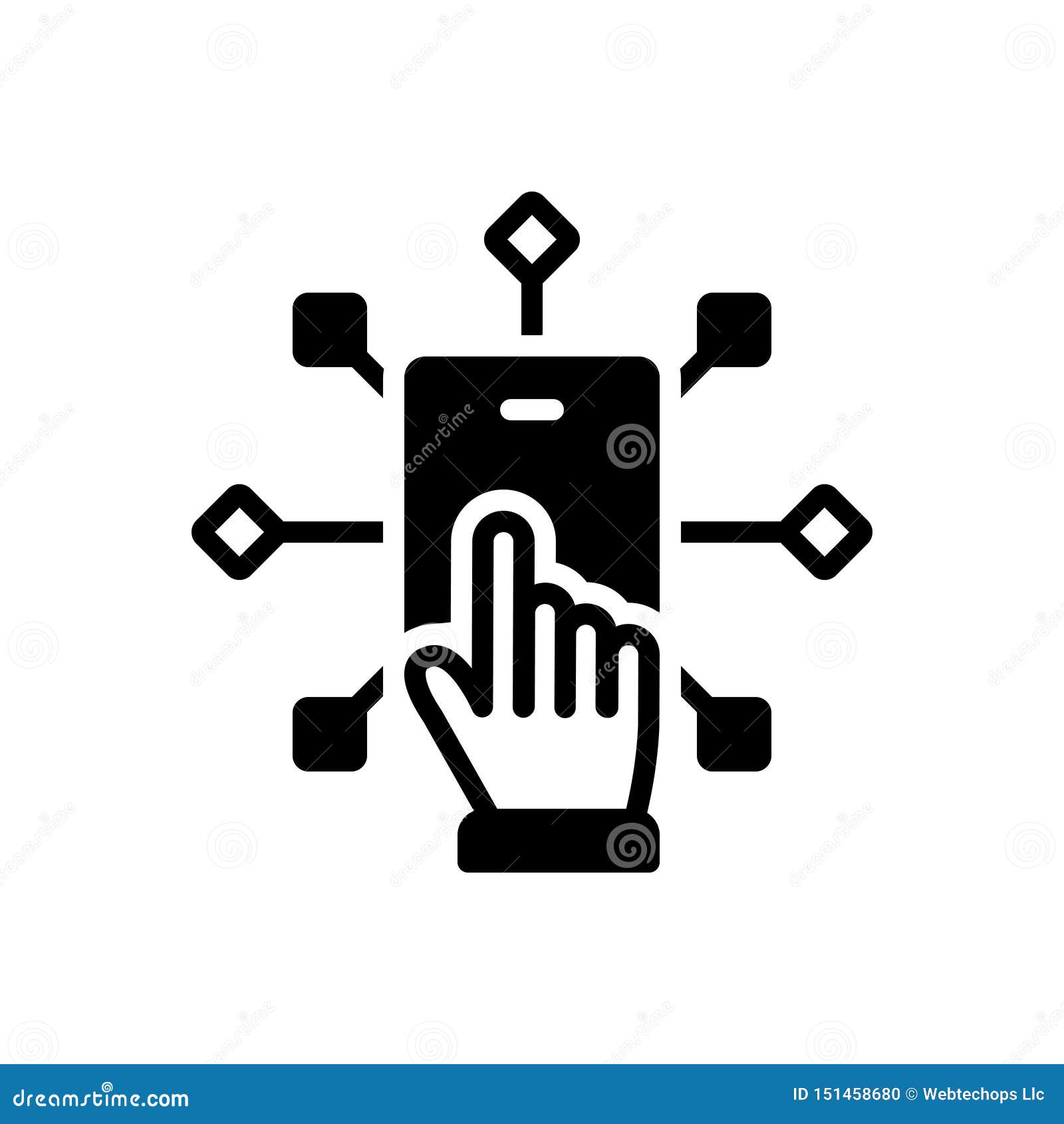 Black Solid Icon for Infotech, Touch and Technology Stock Vector ...