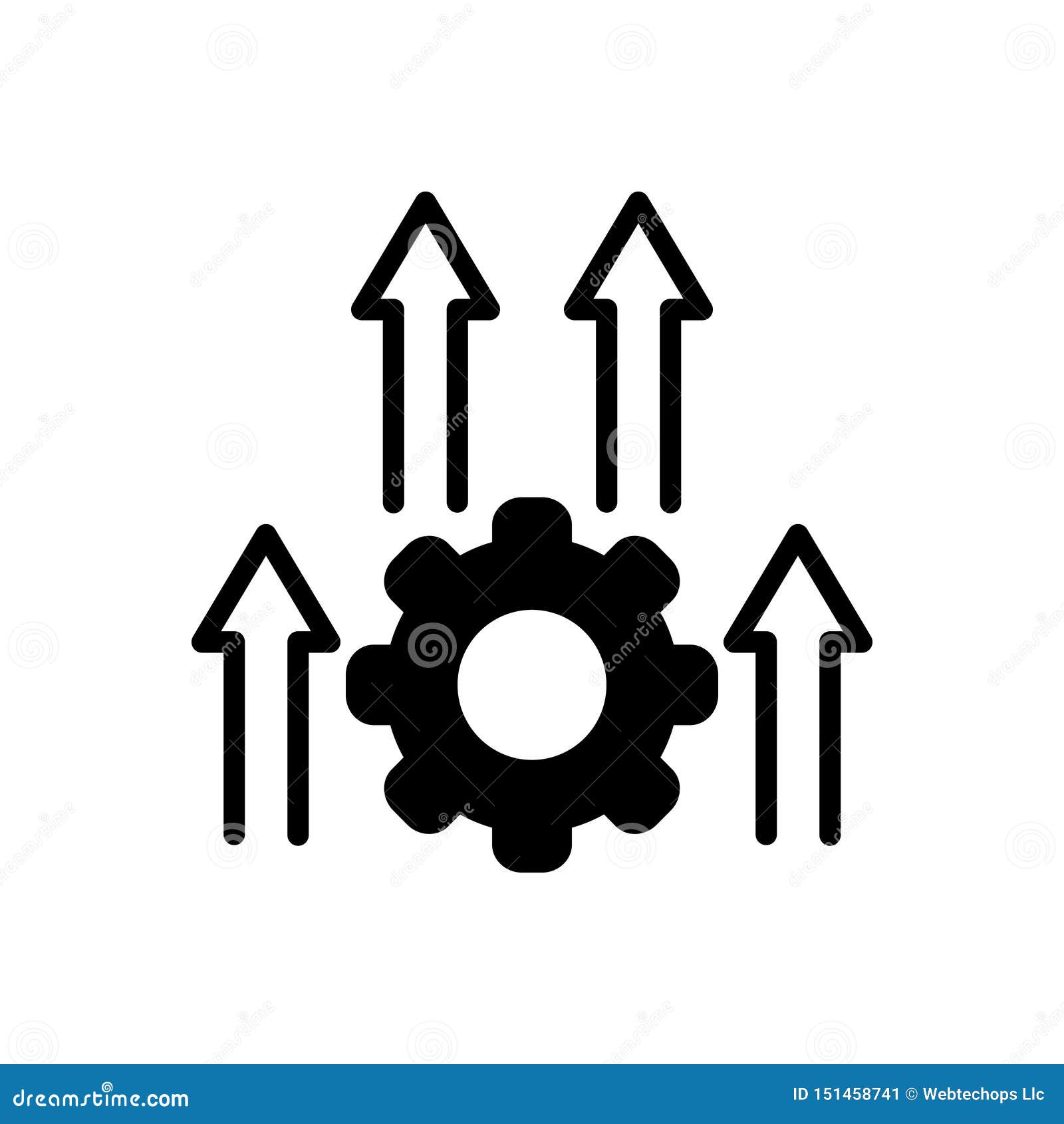 Black Solid Icon for Inprocessing, Process and Headway Stock Vector ...