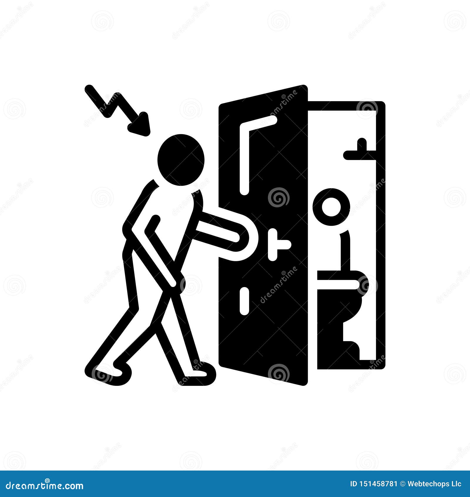 Black Solid Icon for Inroad, Invasion and Aggression Stock Vector ...